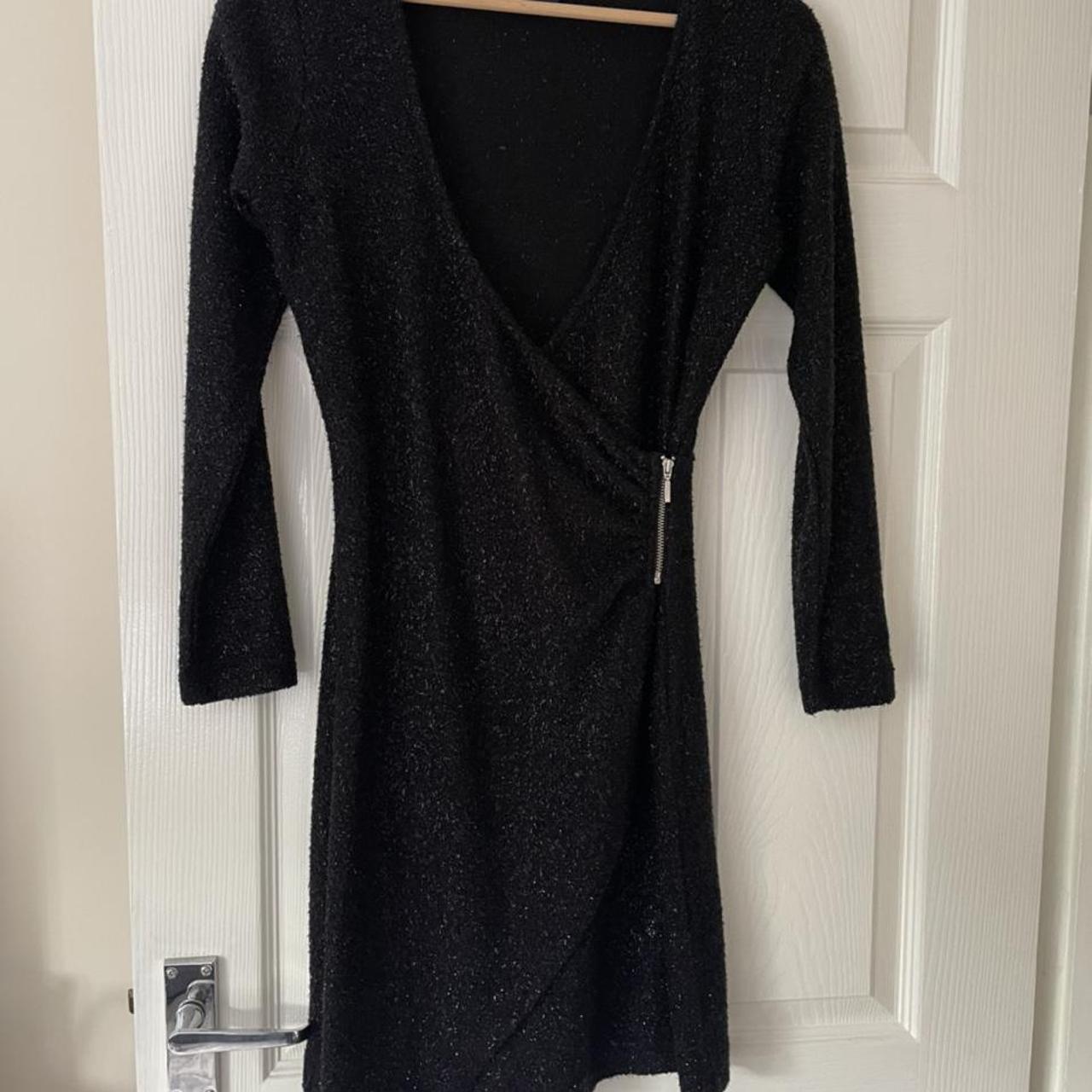 French Connection long sleeved black dress. Worn once - Depop