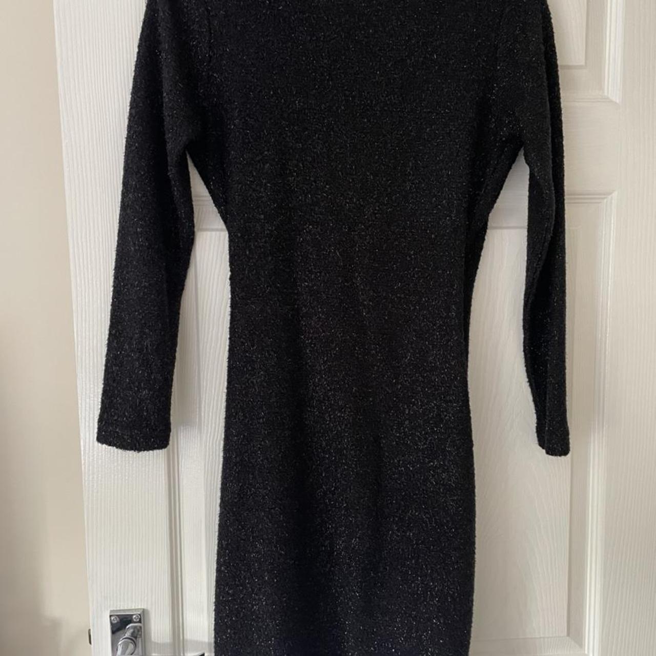 French Connection long sleeved black dress. Worn once - Depop