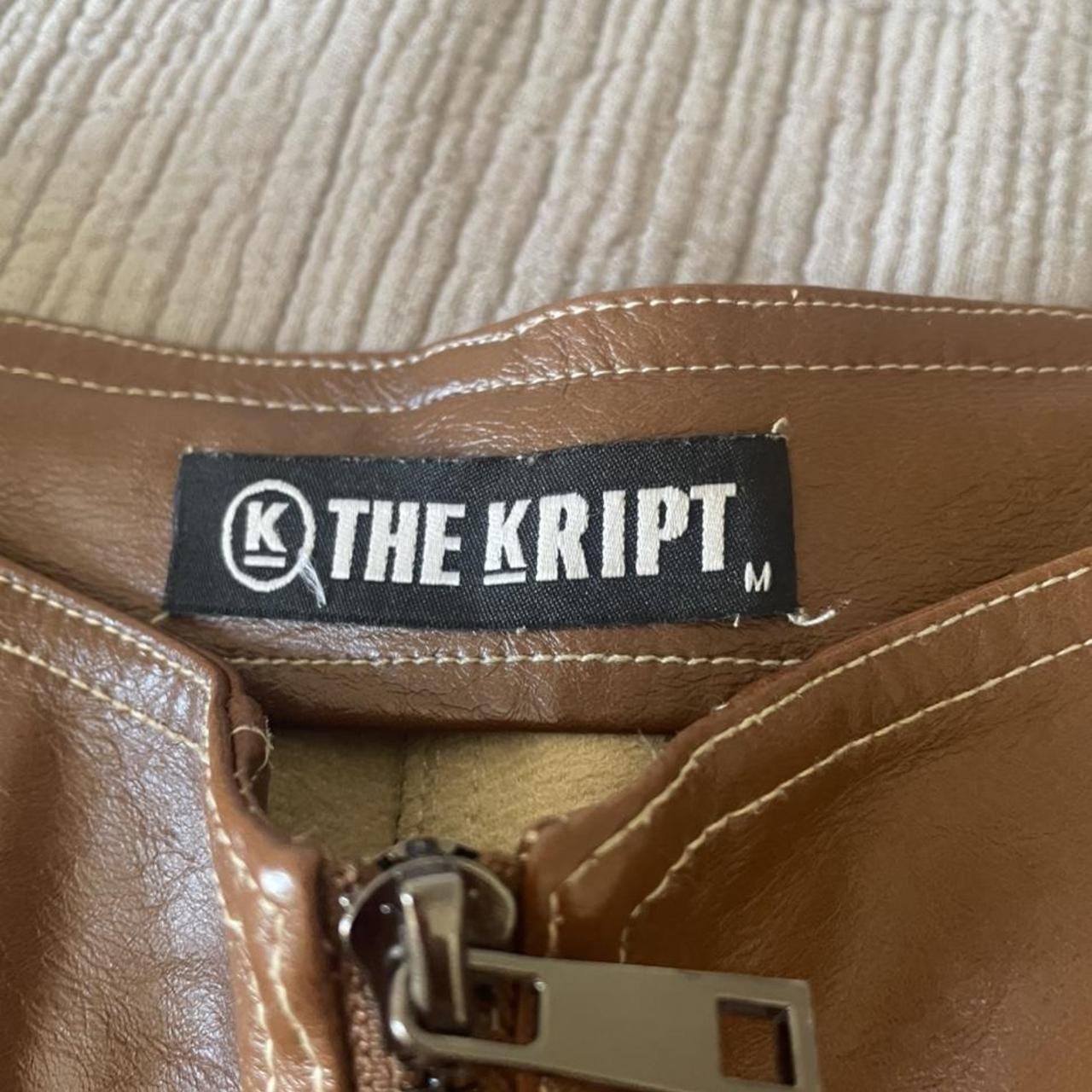 THE KRIPT BROWN ZAKIRA VEGAN LEATHER PANTS SIZE M -... - Depop