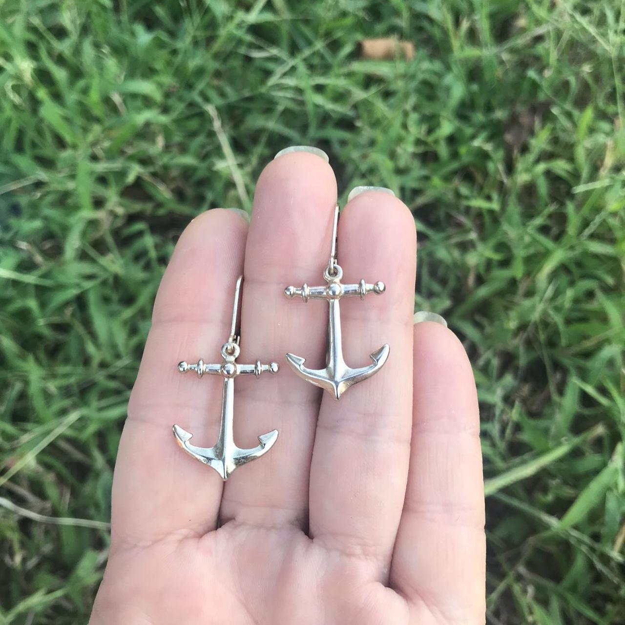 Stylish and classy these earrings are my fav , navy... - Depop