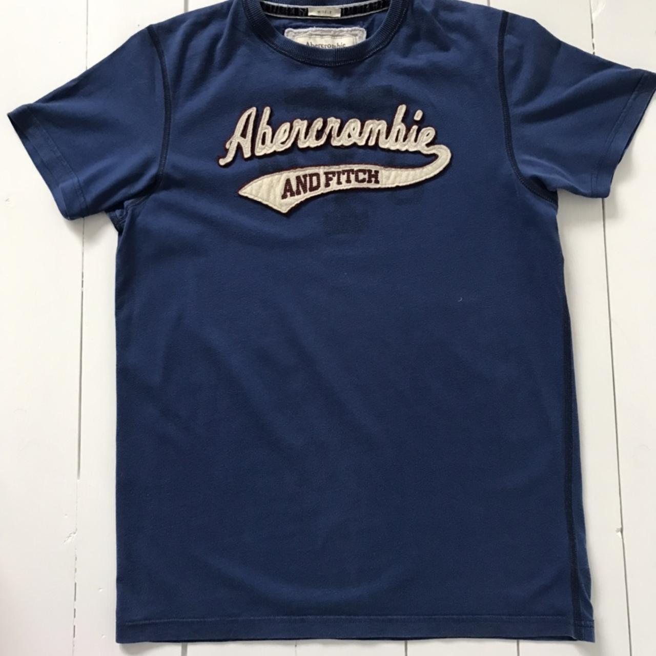 Men’s Vintage Abercrombie & Fitch Blue T-Shirt ~... - Depop