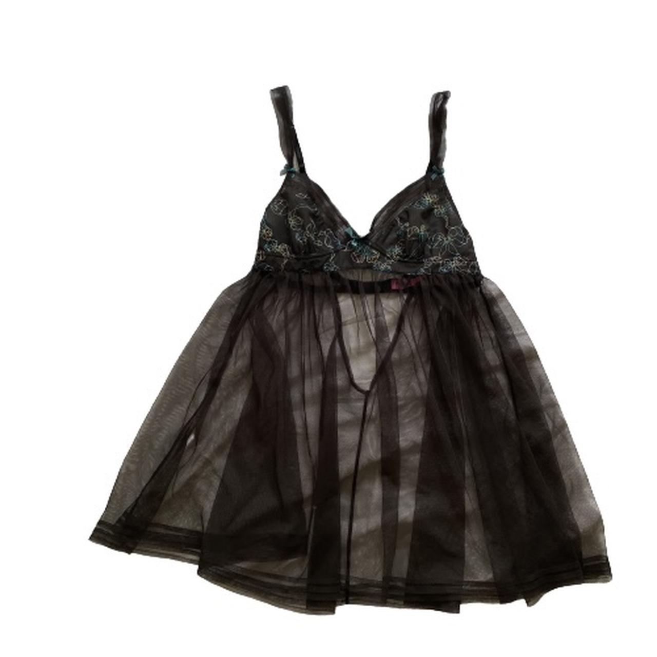 Betsy Johnson Sheer Camisole Top Black With Blue Depop