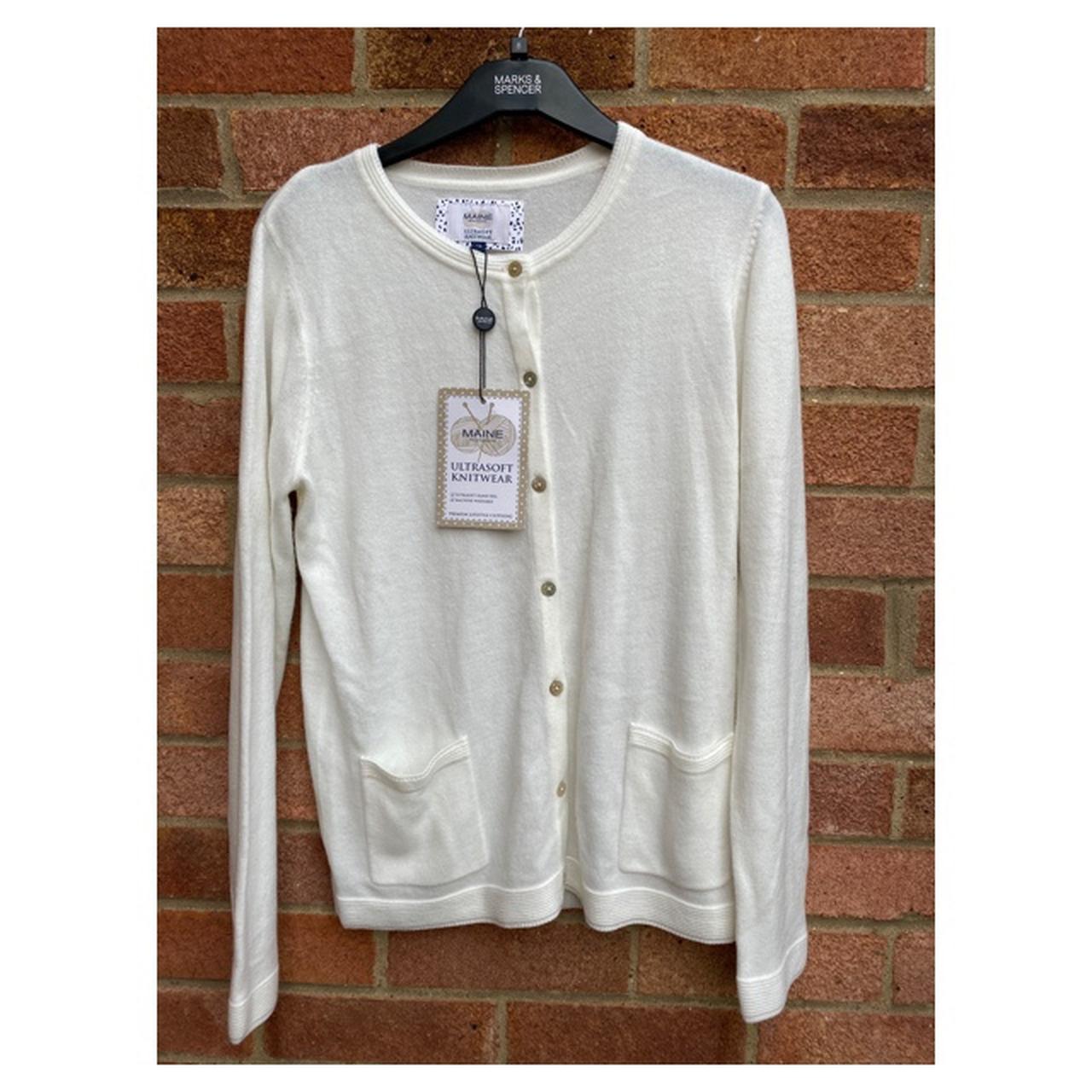 White Button up cardigan Open pockets Super soft... - Depop