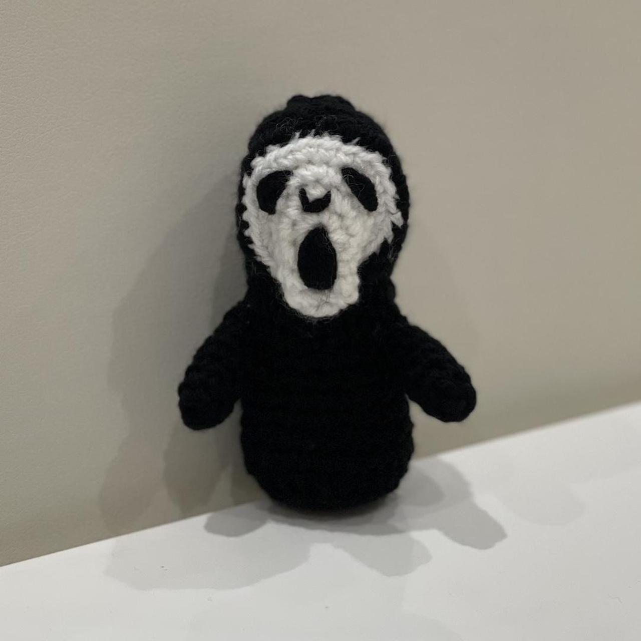 Mini Ghostface Amigurumi plushie. Stands approx 10cm... - Depop