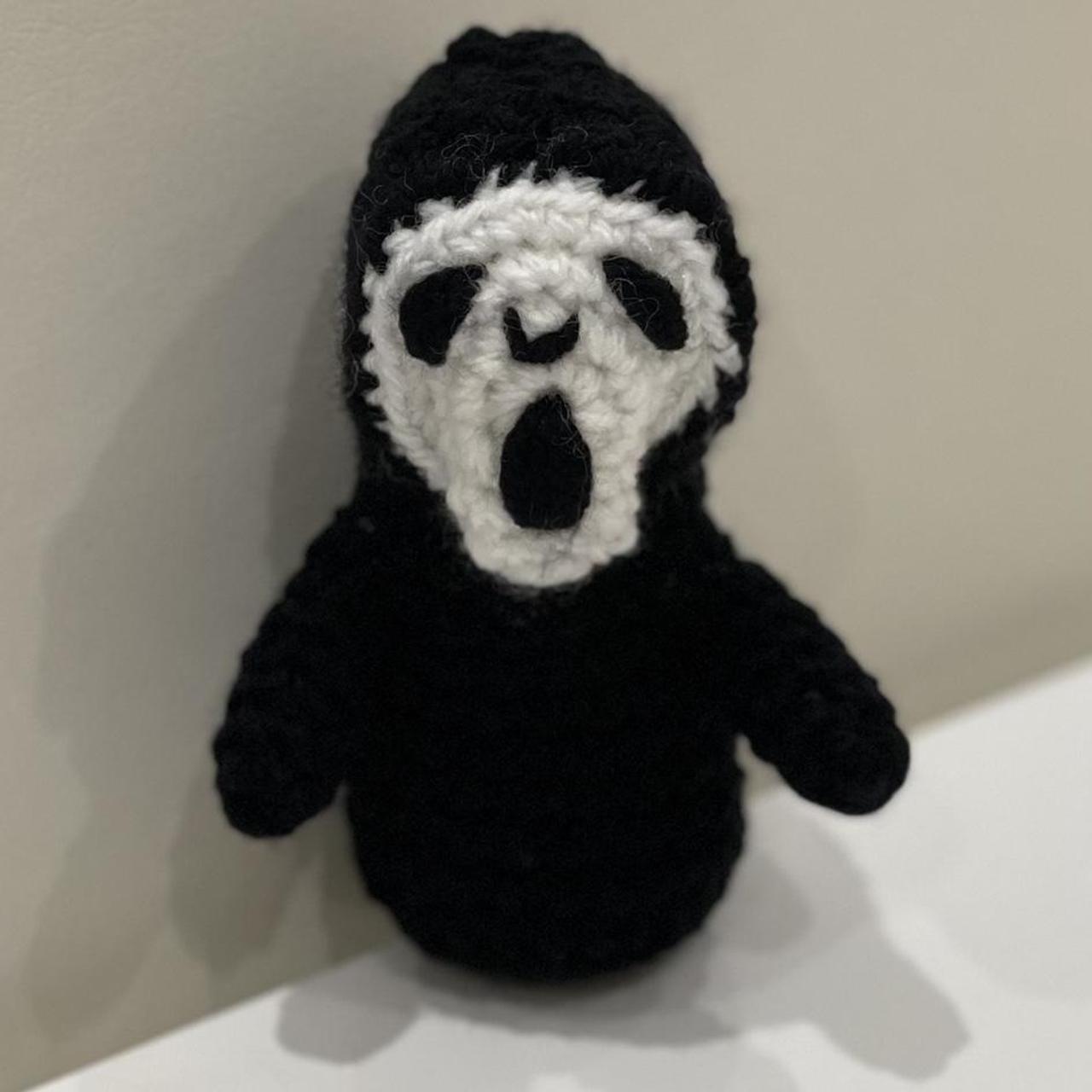 Mini Ghostface Amigurumi plushie. Stands approx 10cm... - Depop