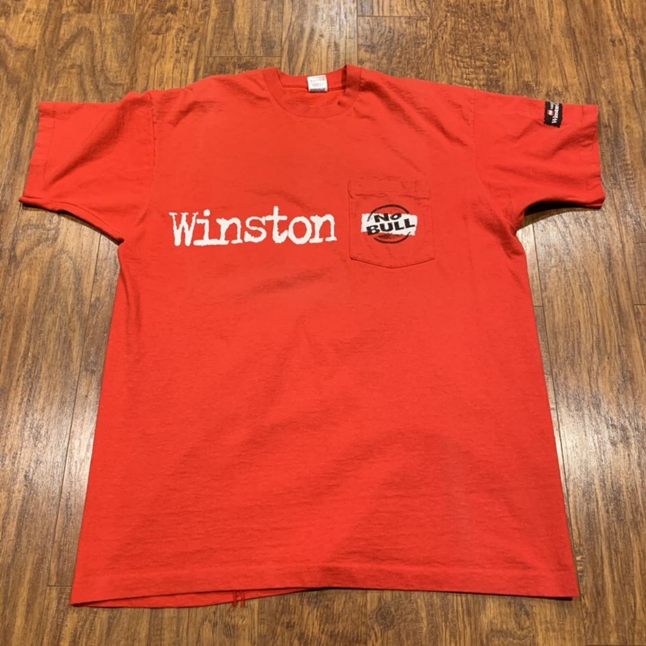 VINTAGE Men's Winston Shirt XL Red Black No Bull... - Depop