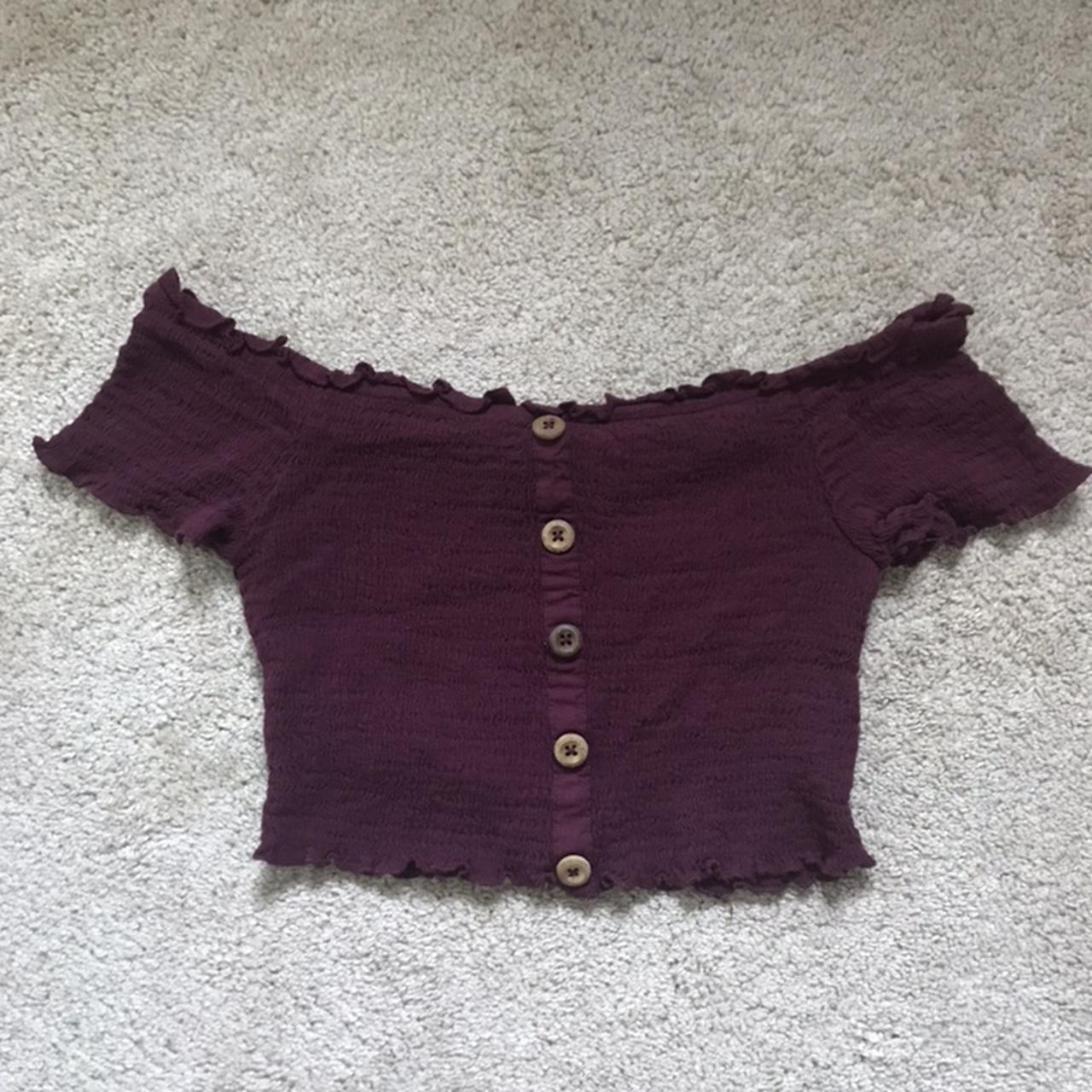 -Pacsun crop top, super cute ruffles and wooden... - Depop
