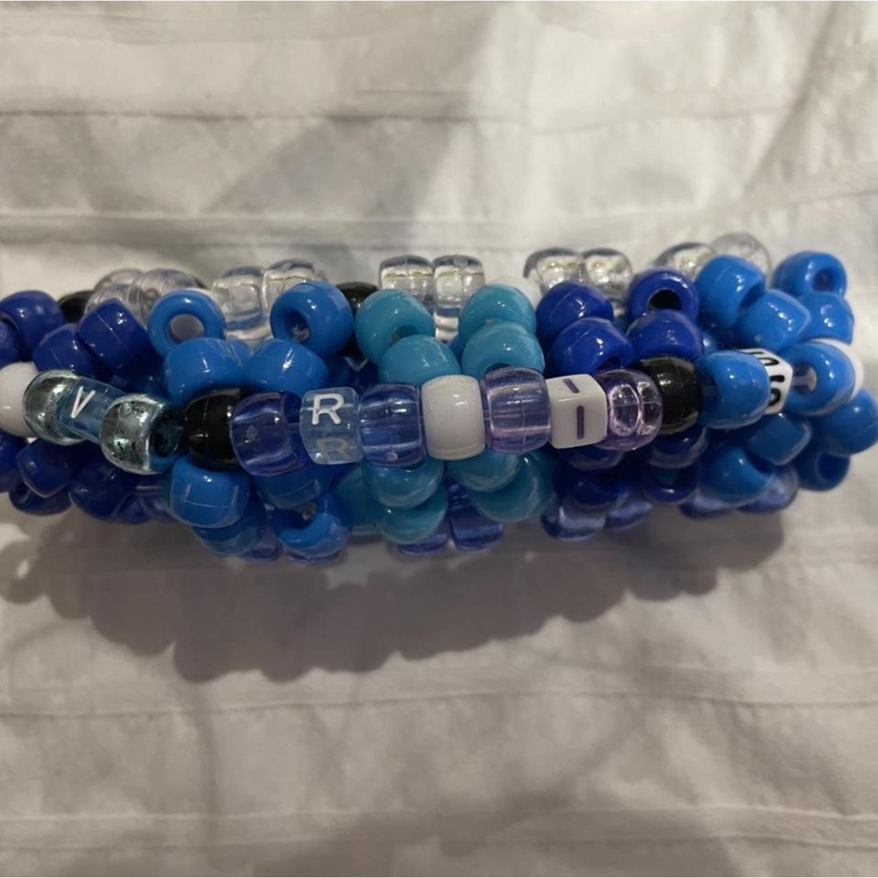 homestuck blue vriska themed kandi bead bracelet... - Depop