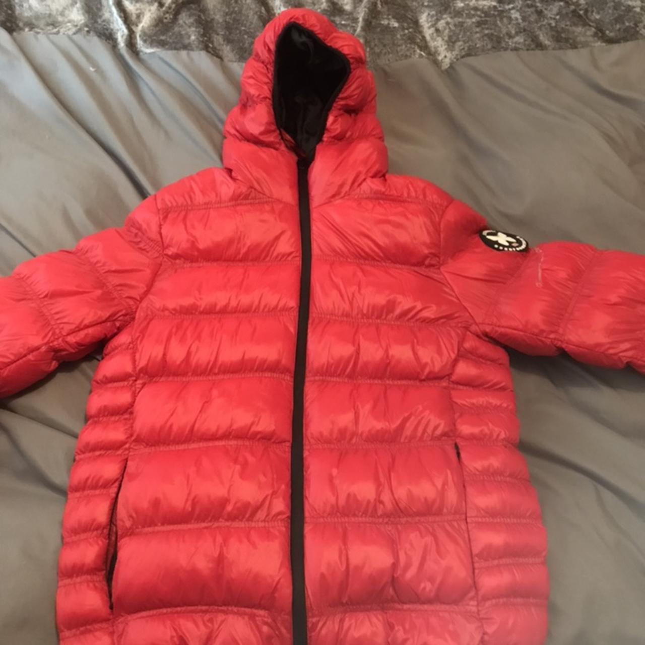 Men’s good for nothing red puffy jacket been worn a... - Depop