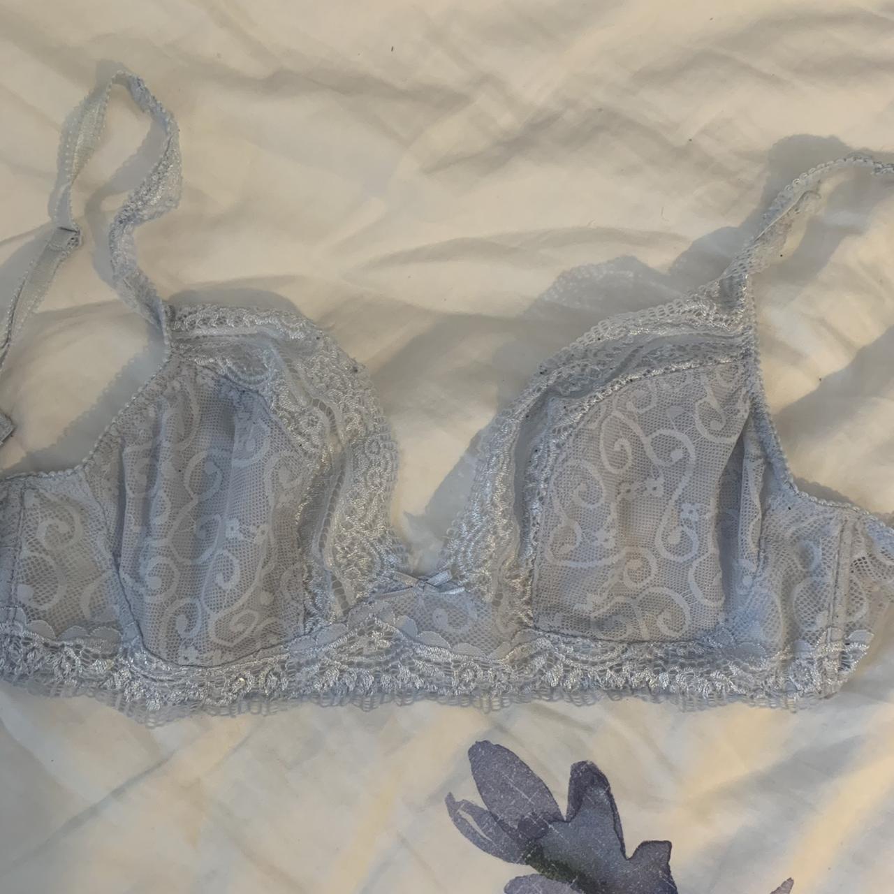 Pastel blue bralet Pastel blue bralette Lace... | Depop