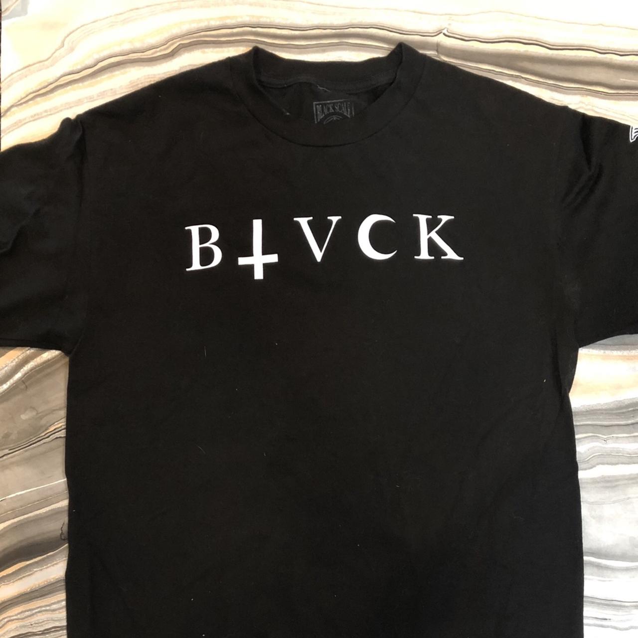 Black Scale cotton short sleeve T-short Size: Medium - Depop