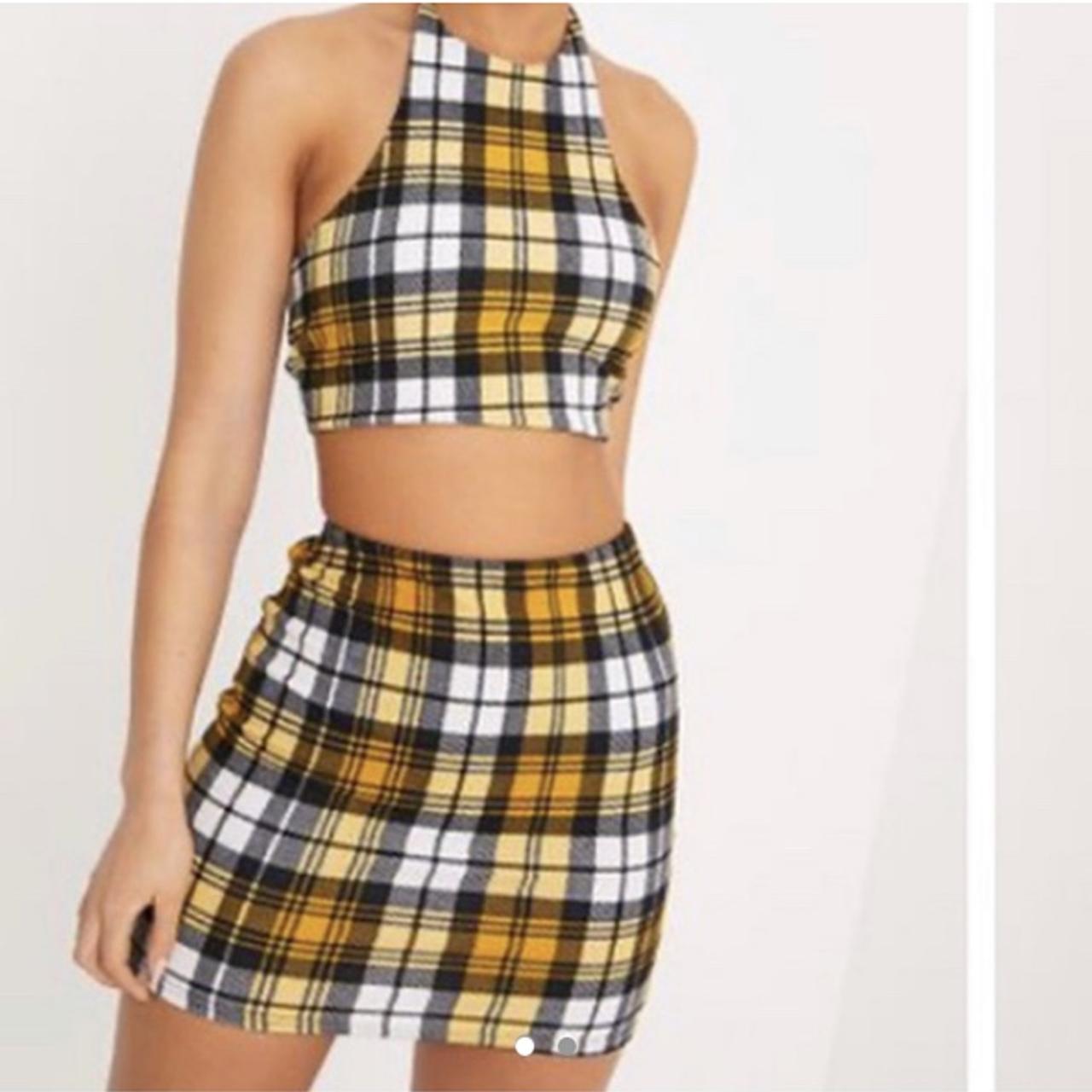 Selling my gorgeous yellow check two piece from plt... - Depop