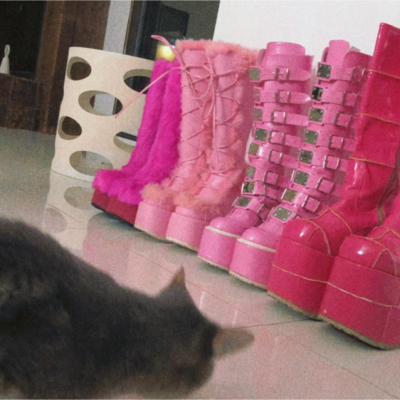 💕Rare/vintage pink Demonia platform boots FOR SALE... - Depop