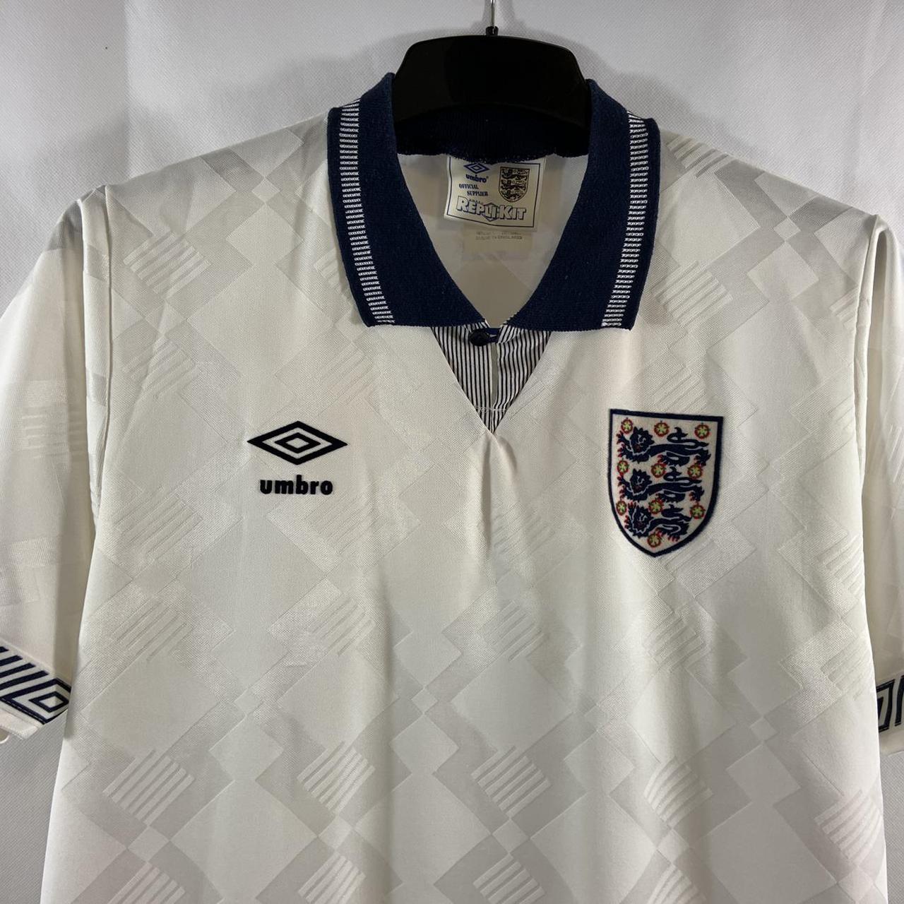 England Home Football Shirt 1990/92 Adults Medium... - Depop