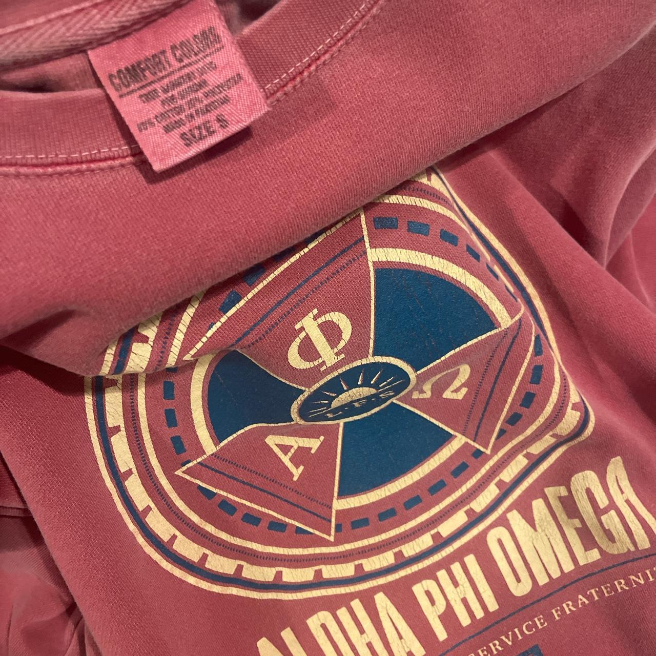 Alpha phi omega sweater has a vintage washed kind of... - Depop