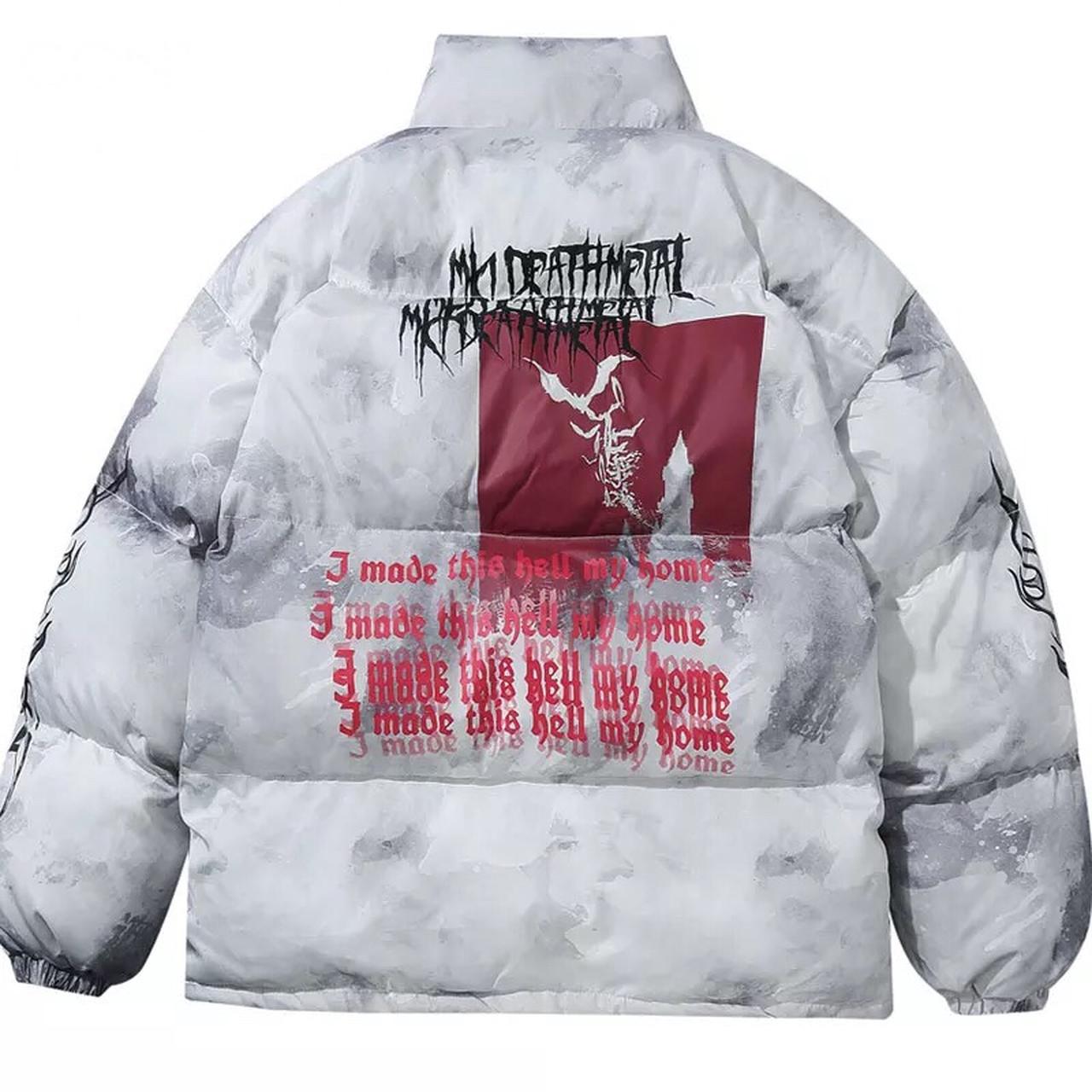 "I made this Hell my home" Puffer jacket 🔥 Thick... - Depop