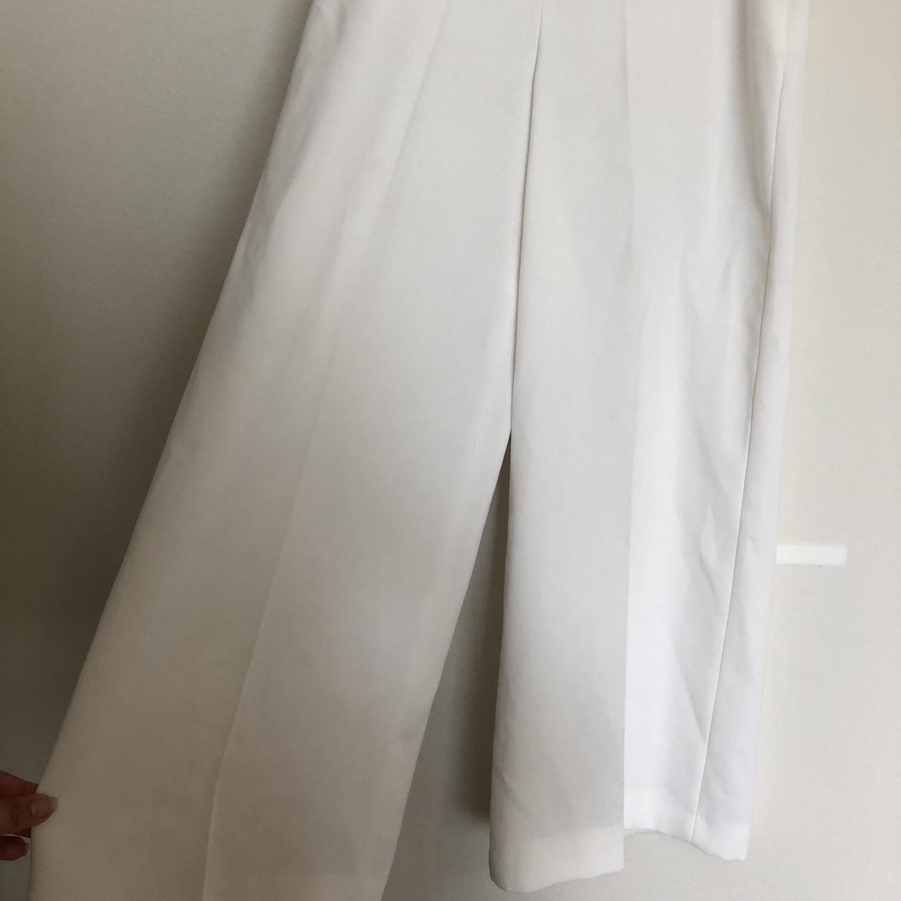 Zara white high waisted flare pants. Perfect for a... - Depop