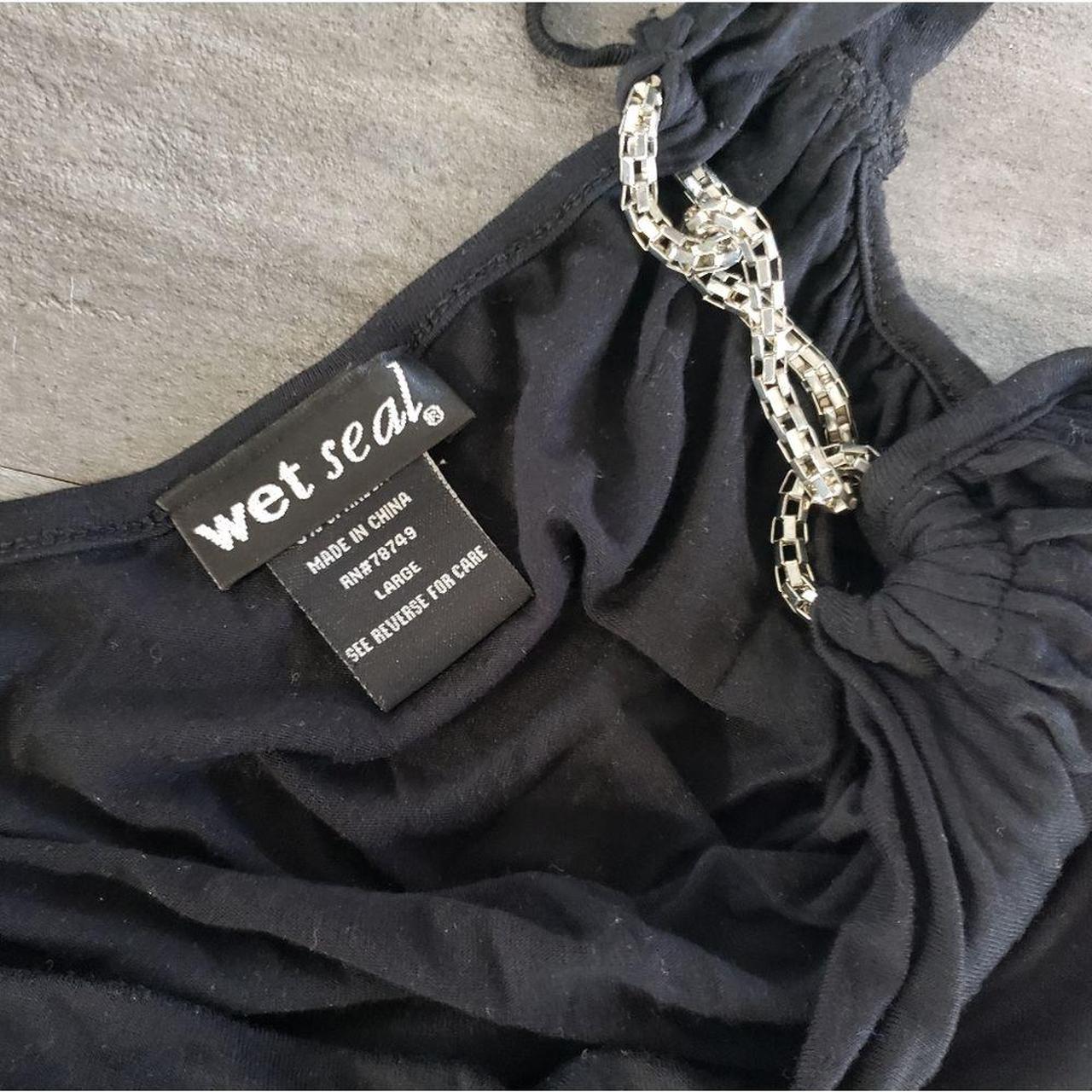 Wet Seal Women's Silver and Black Dress | Depop