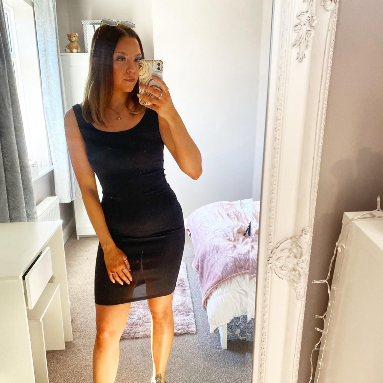 Boohoo black ribbed bodycon midi dress 🖤 Size:... - Depop