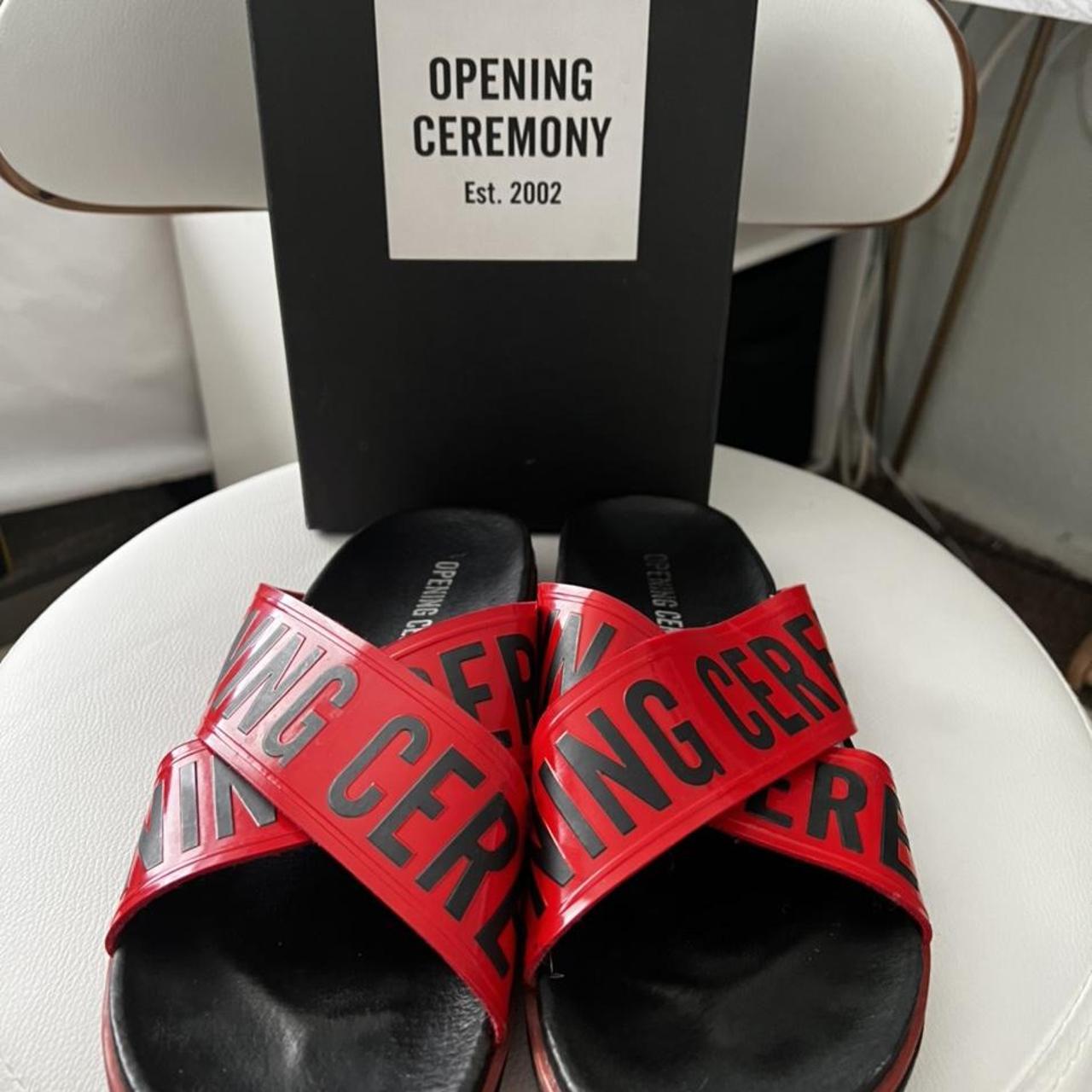 Opening Ceremony red & black Berkeley slides. Fits... - Depop
