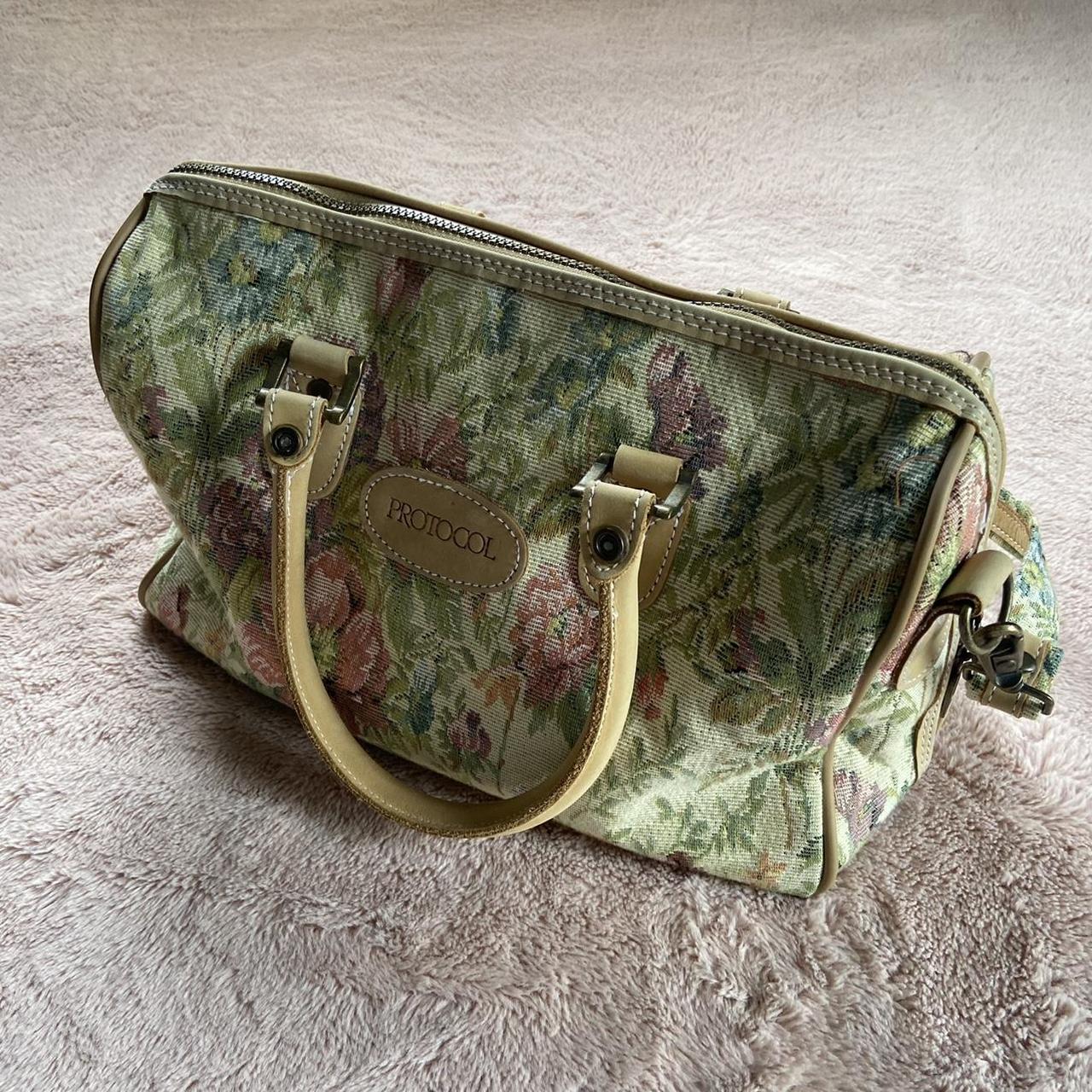 Vintage 80’s Floral Fabric Hand Bag ️Brand Protocol... - Depop