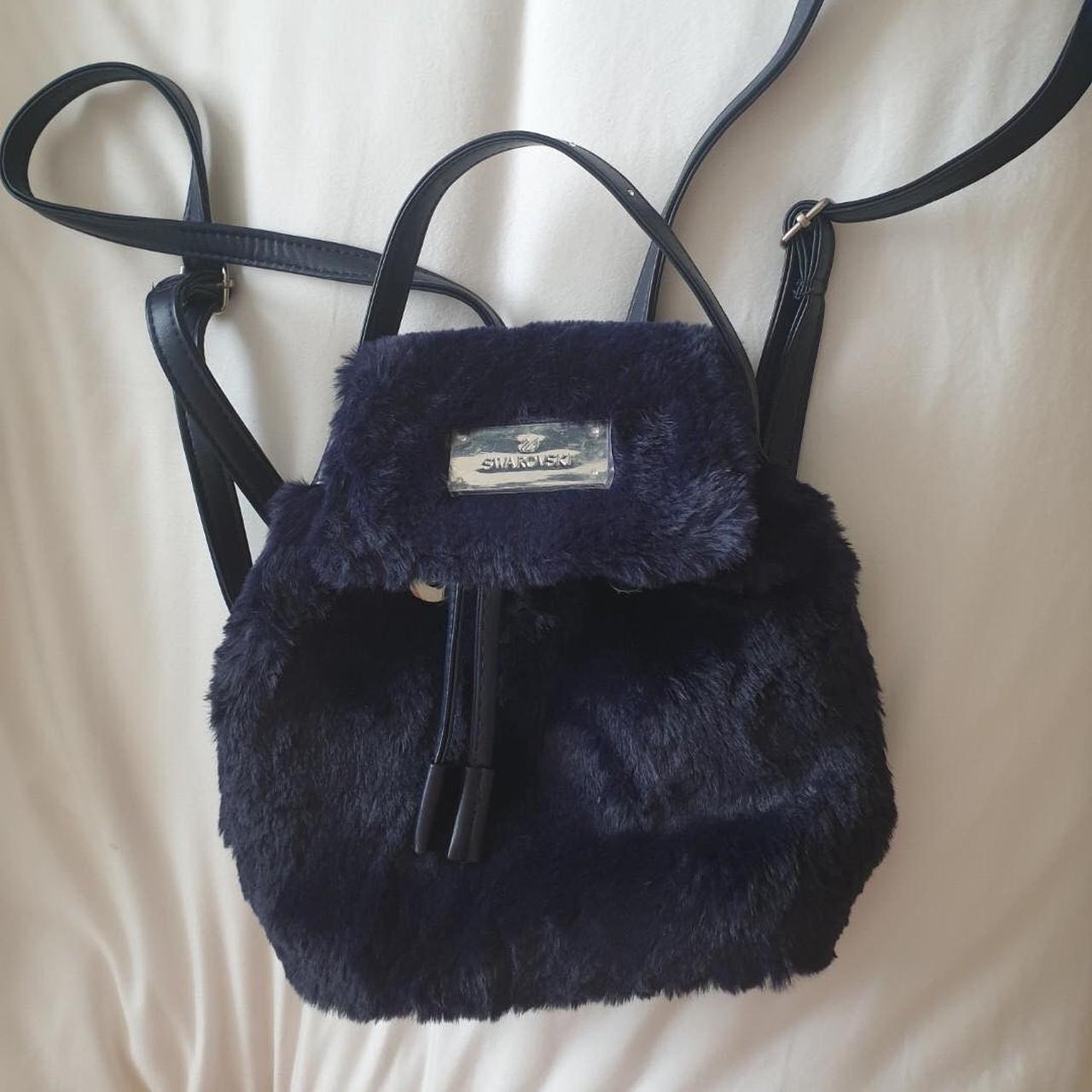 Schwartzkopf furry blue mini backpack bag, one strap... - Depop