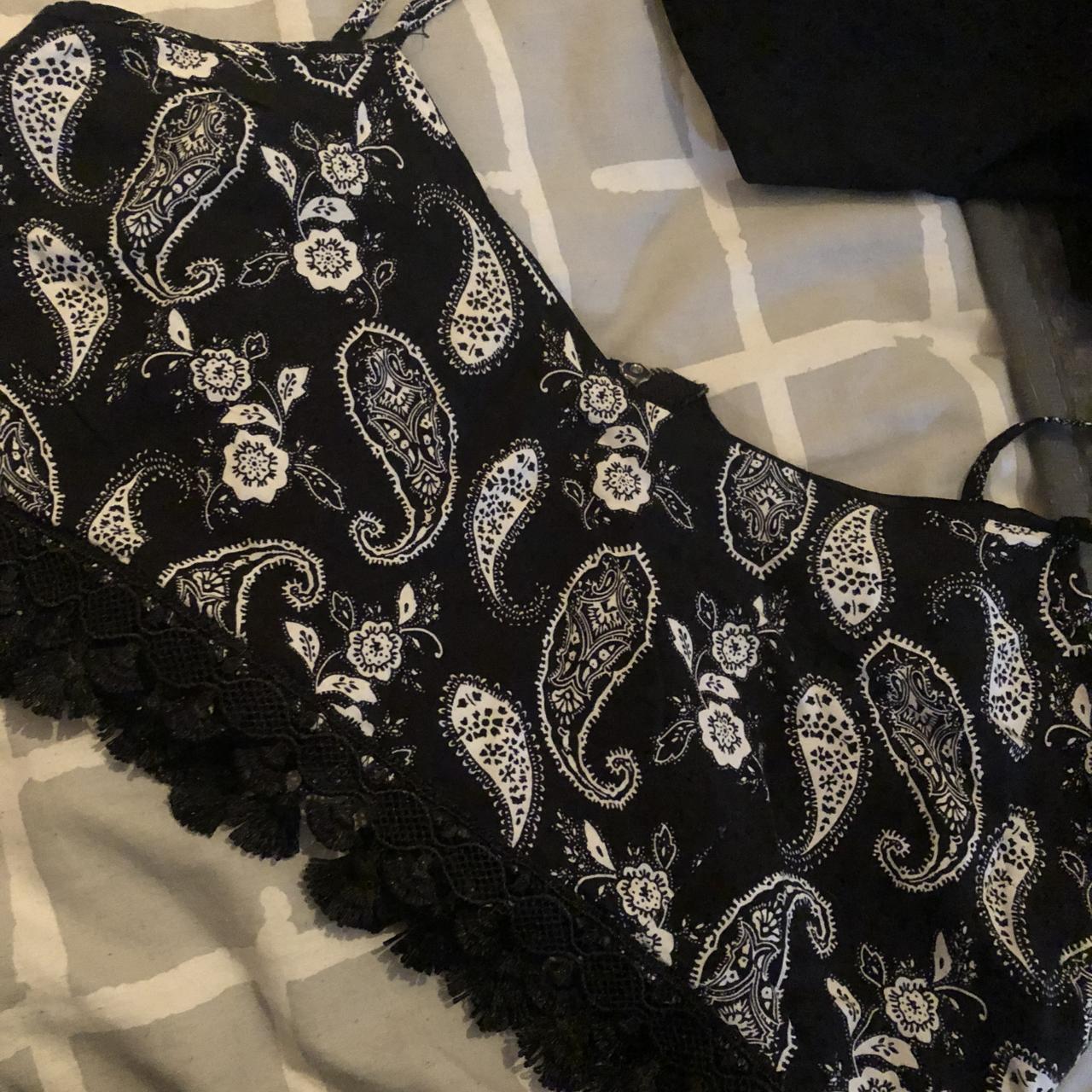 Cute crop top, from boohoo black and white with... - Depop