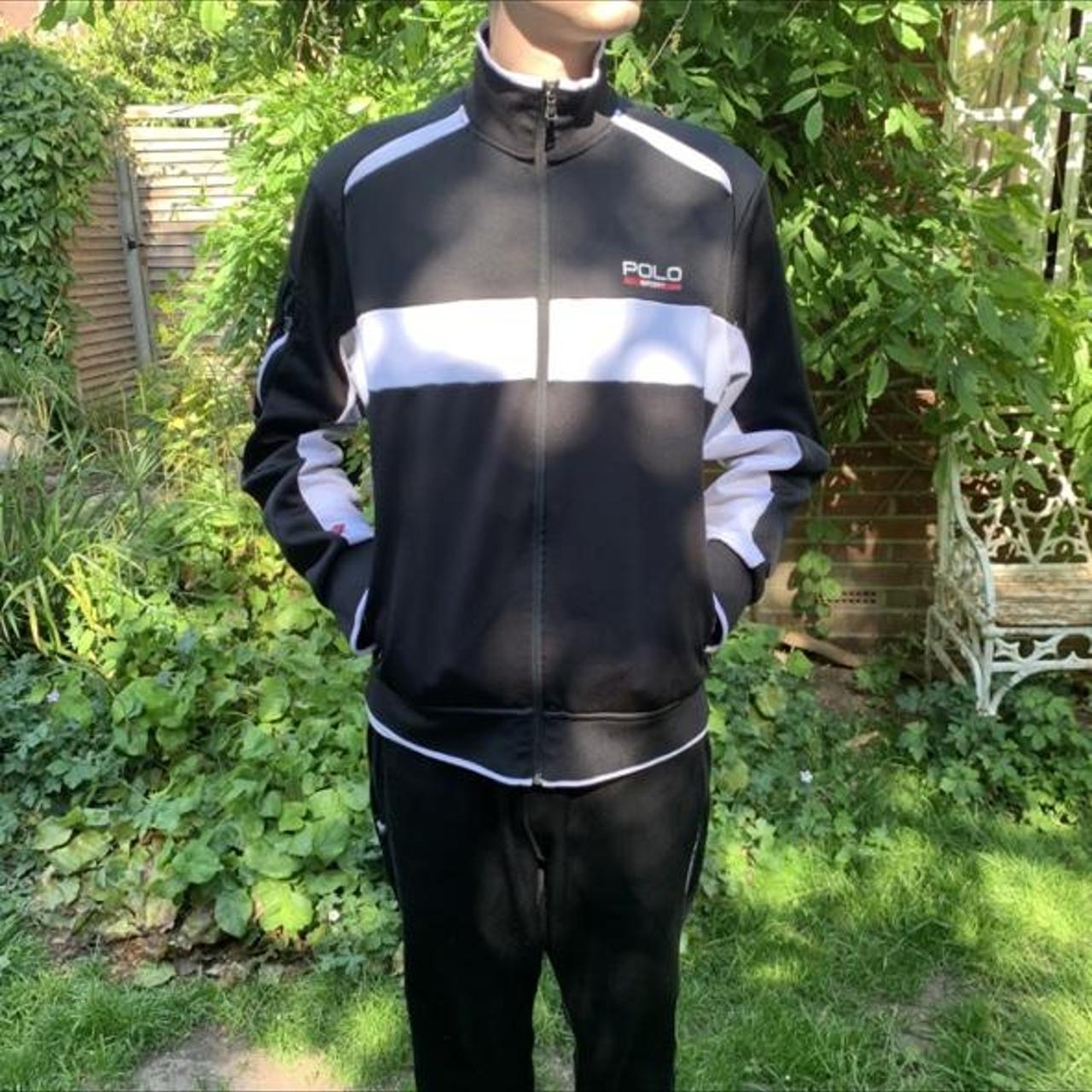 Ralph Lauren Polo Tracksuit Two Piece Black and... - Depop