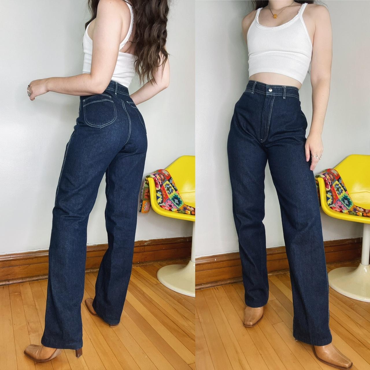 Vintage early 80s dark denim jeans by Lord... - Depop