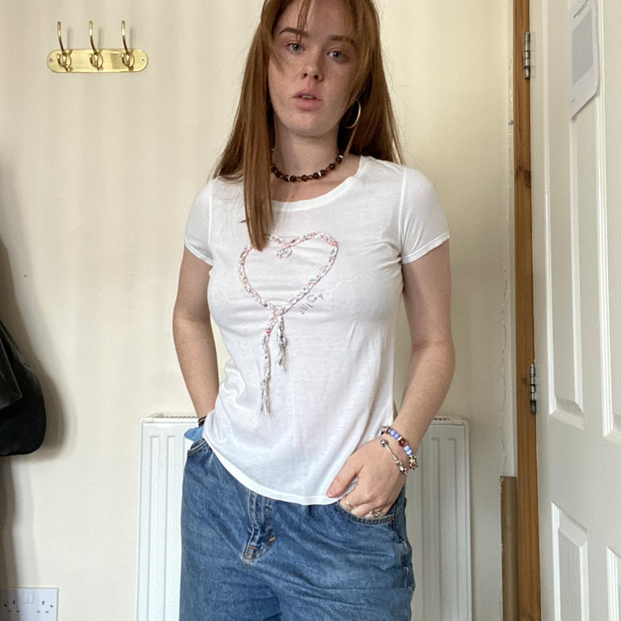 Juicy Couture Women's White T-shirt | Depop