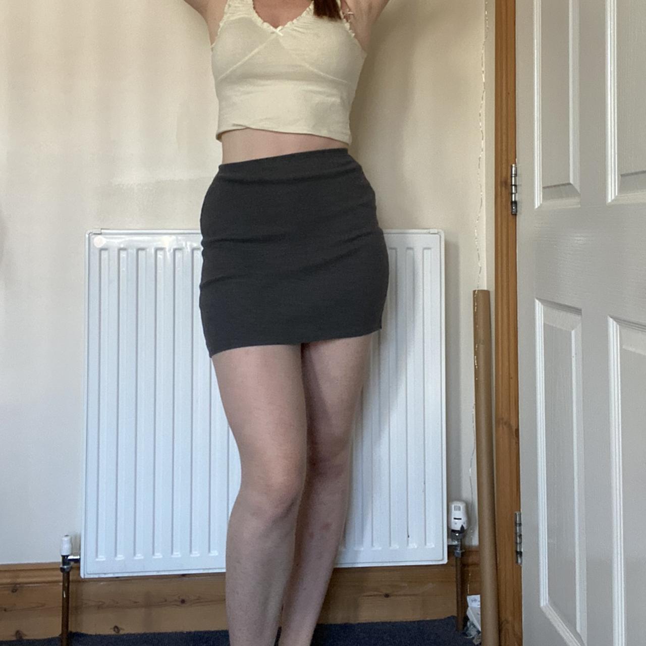 The most stunning grey ribbed tight pencil skirt. So... - Depop