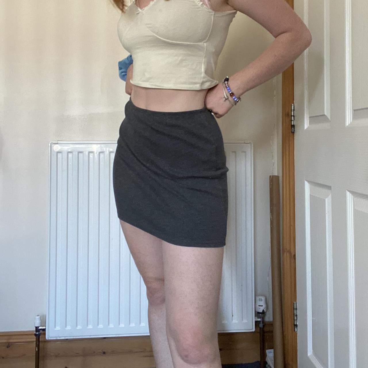 The most stunning grey ribbed tight pencil skirt. So... - Depop