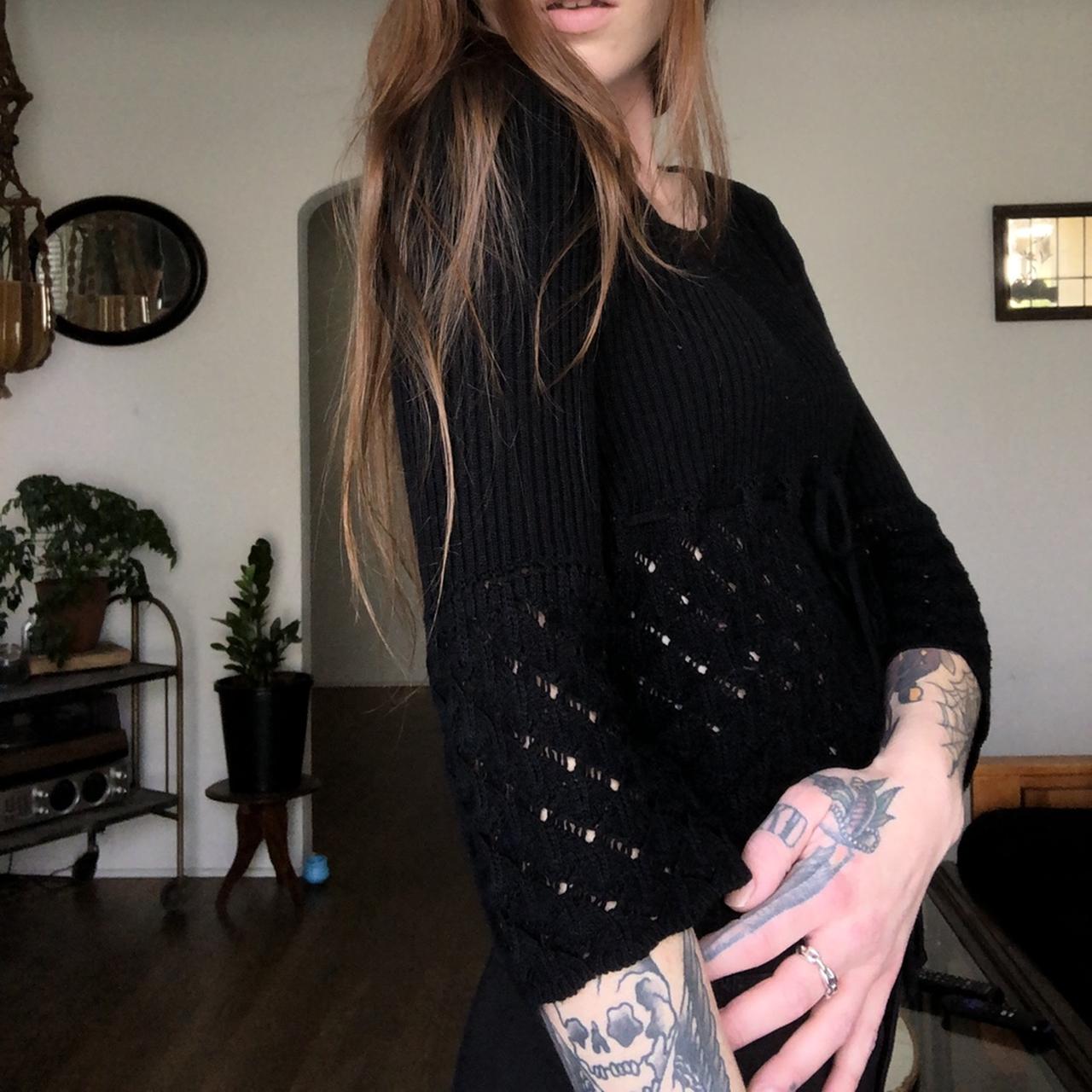 One Step Up black knit blouse - Depop