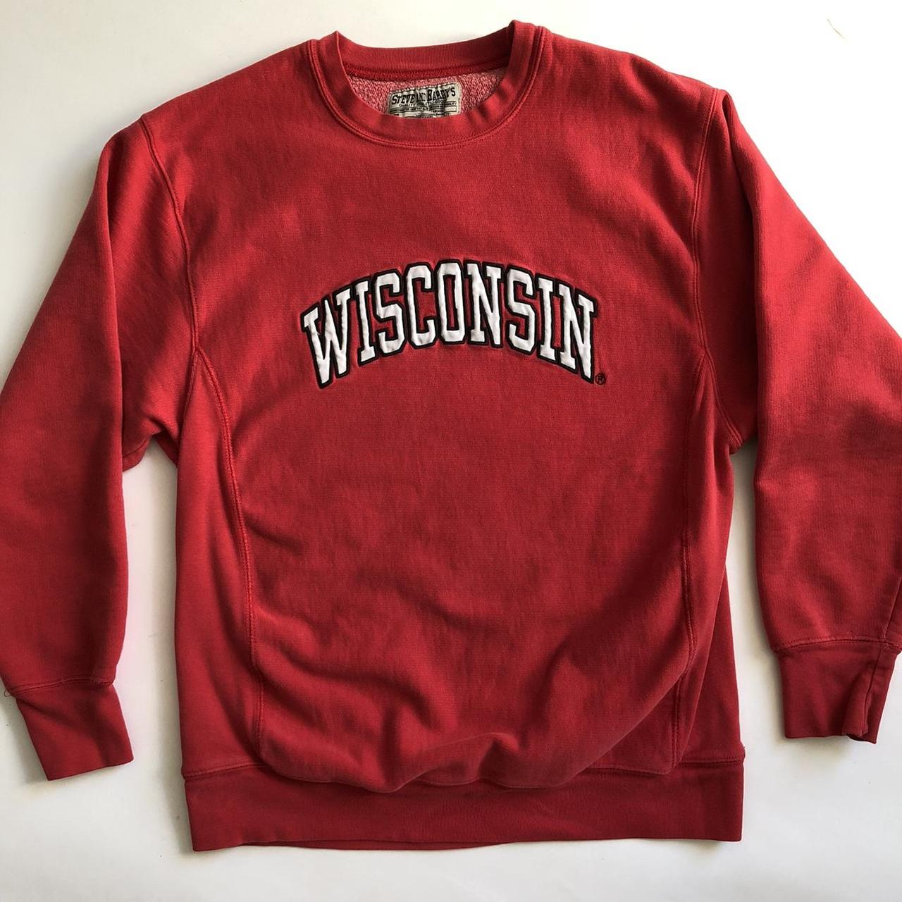 90’s Vintage Wisconsin University Crewneck... - Depop