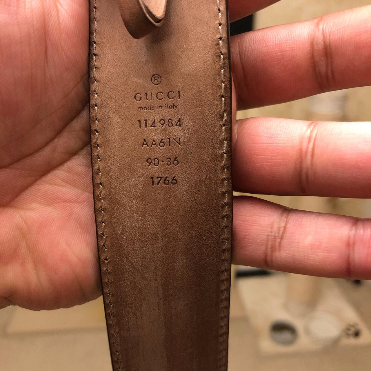 Gucci men’s - brown embossed belt, used but in good... - Depop