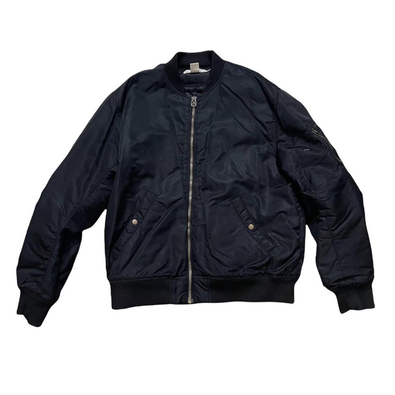H&M Black MA-1 Bomber Jacket Vintage All Black, even... - Depop