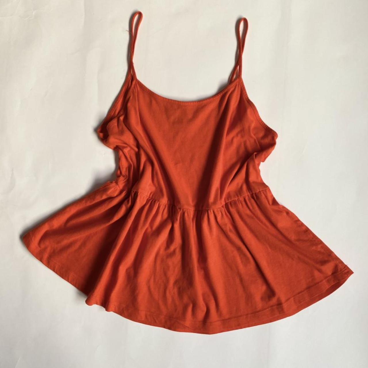 Primark Orange Red Vest Top - size 14 - peplum... - Depop