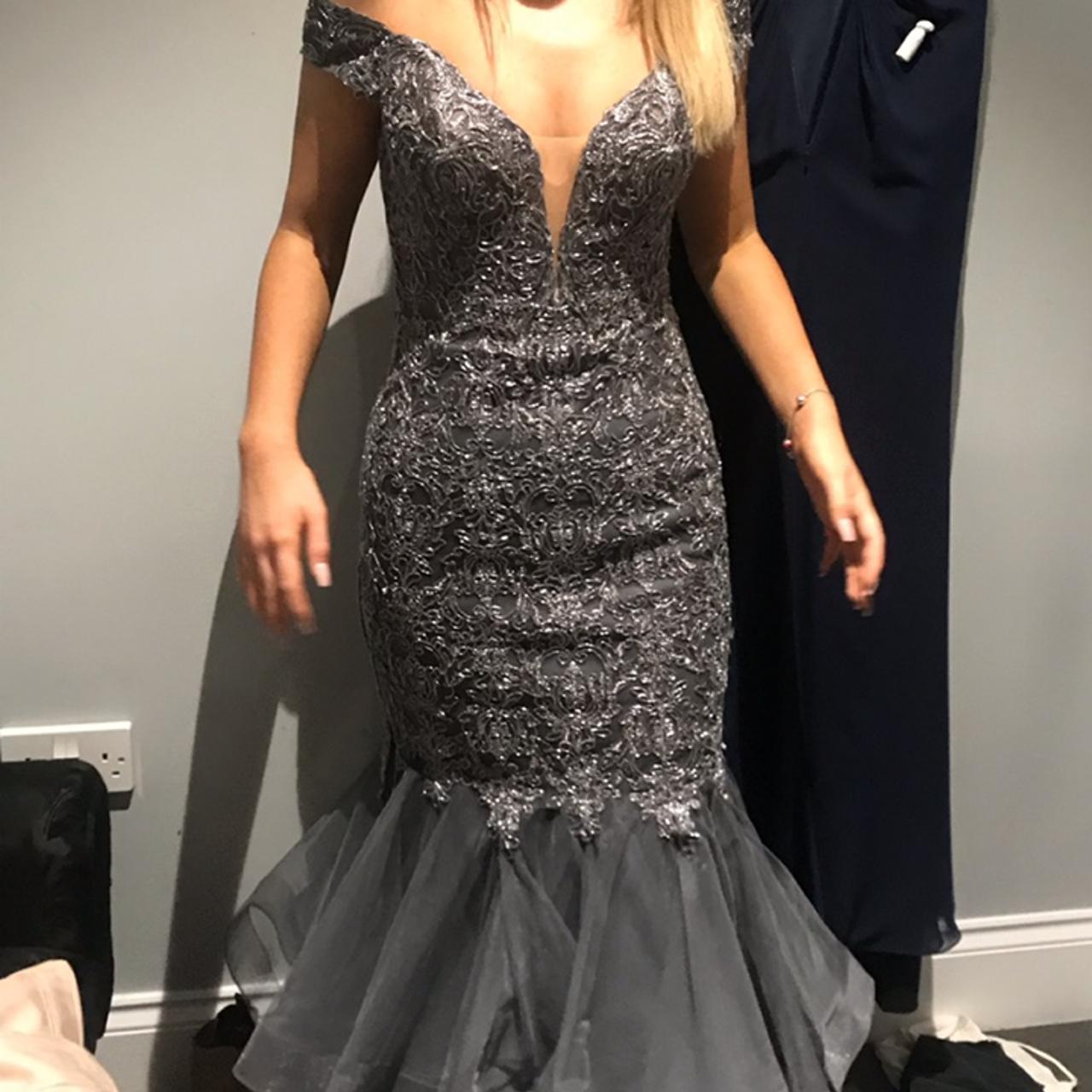 Grey prom dress FIRST PHOTO BEFORE ALTERATIONS - Depop