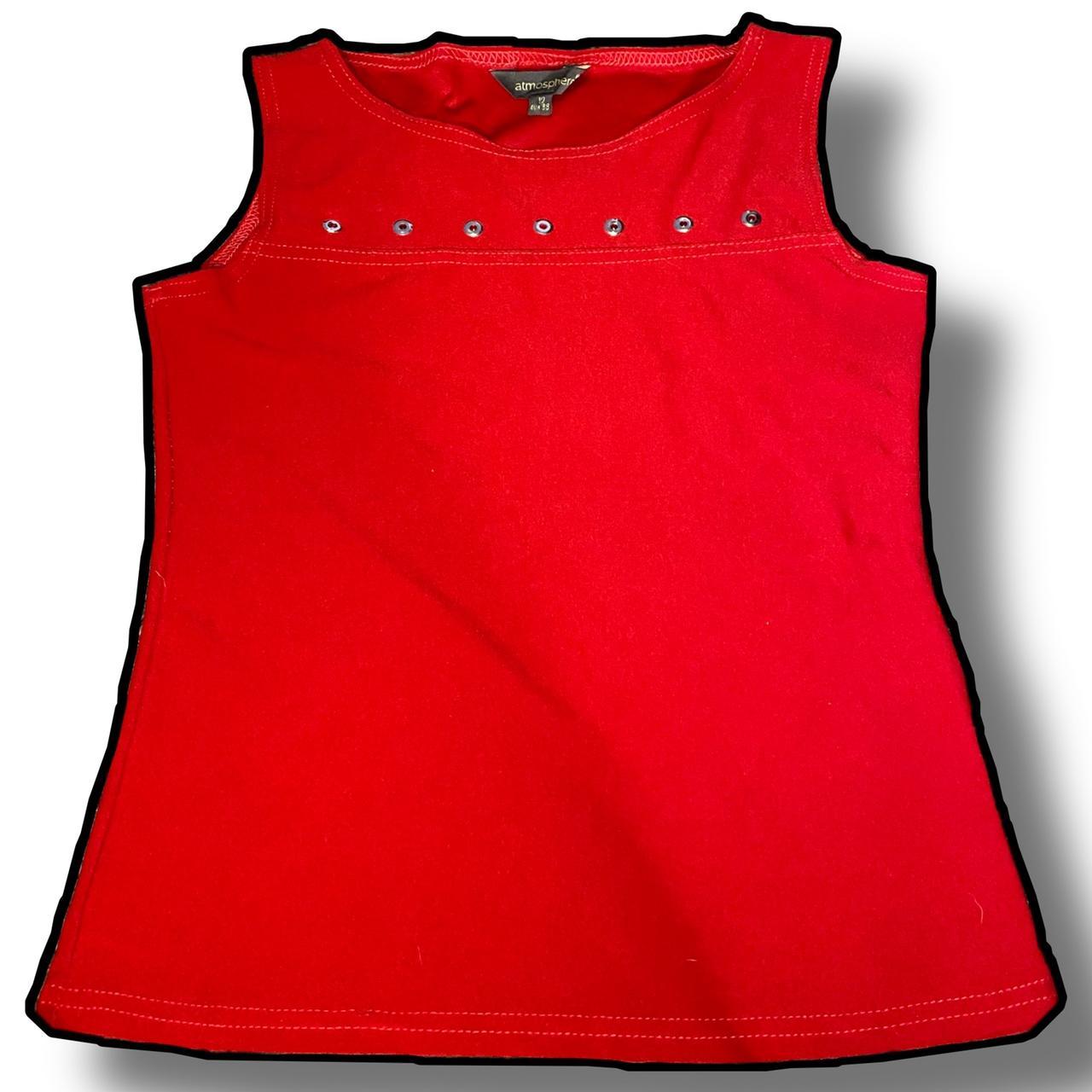 Bright red 90s style tank top with contrast... - Depop