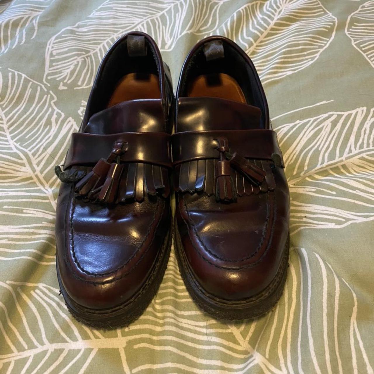 Fred Perry x George Cox Burgundy loafers. Worn... - Depop