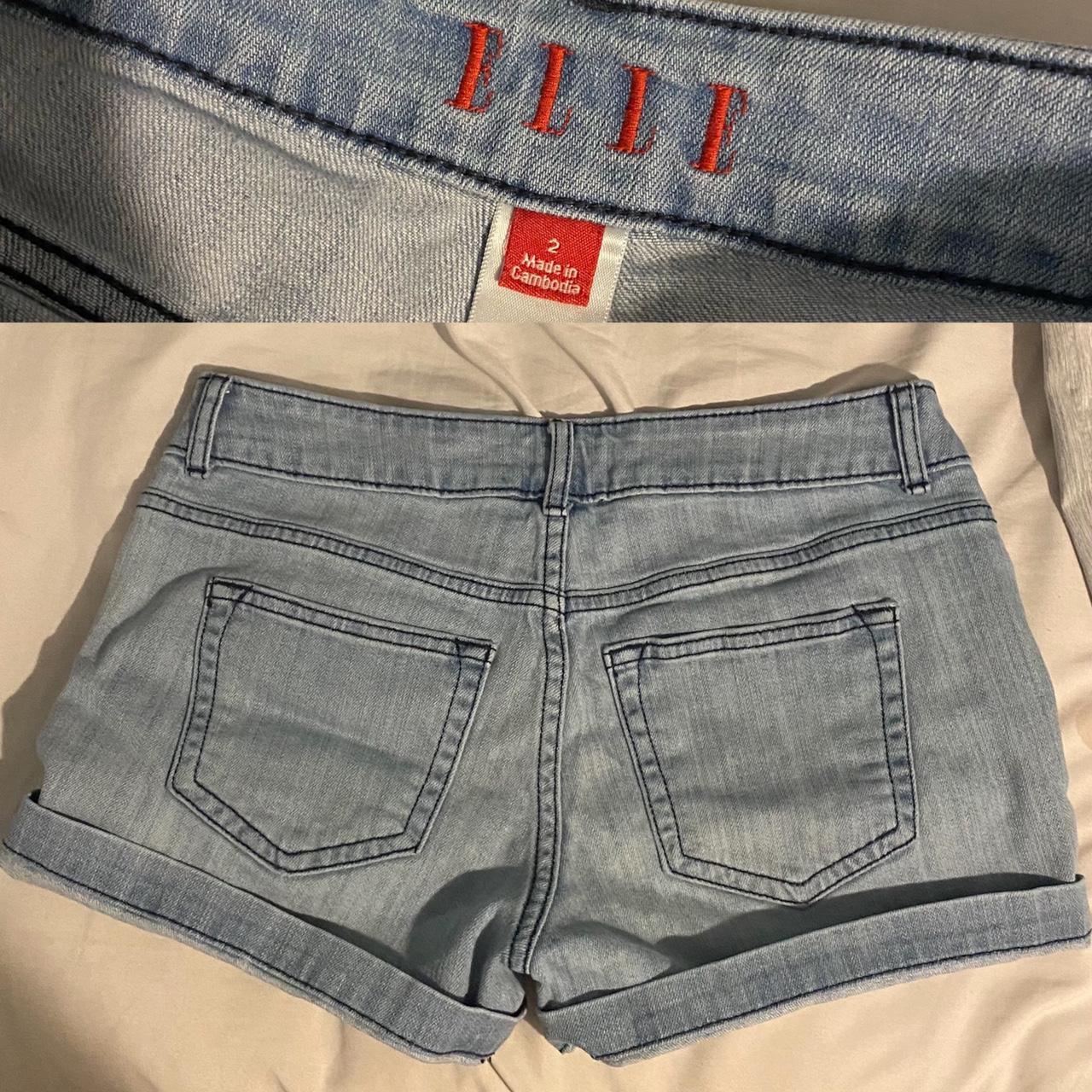 ELLE Women's Blue and White Shorts | Depop