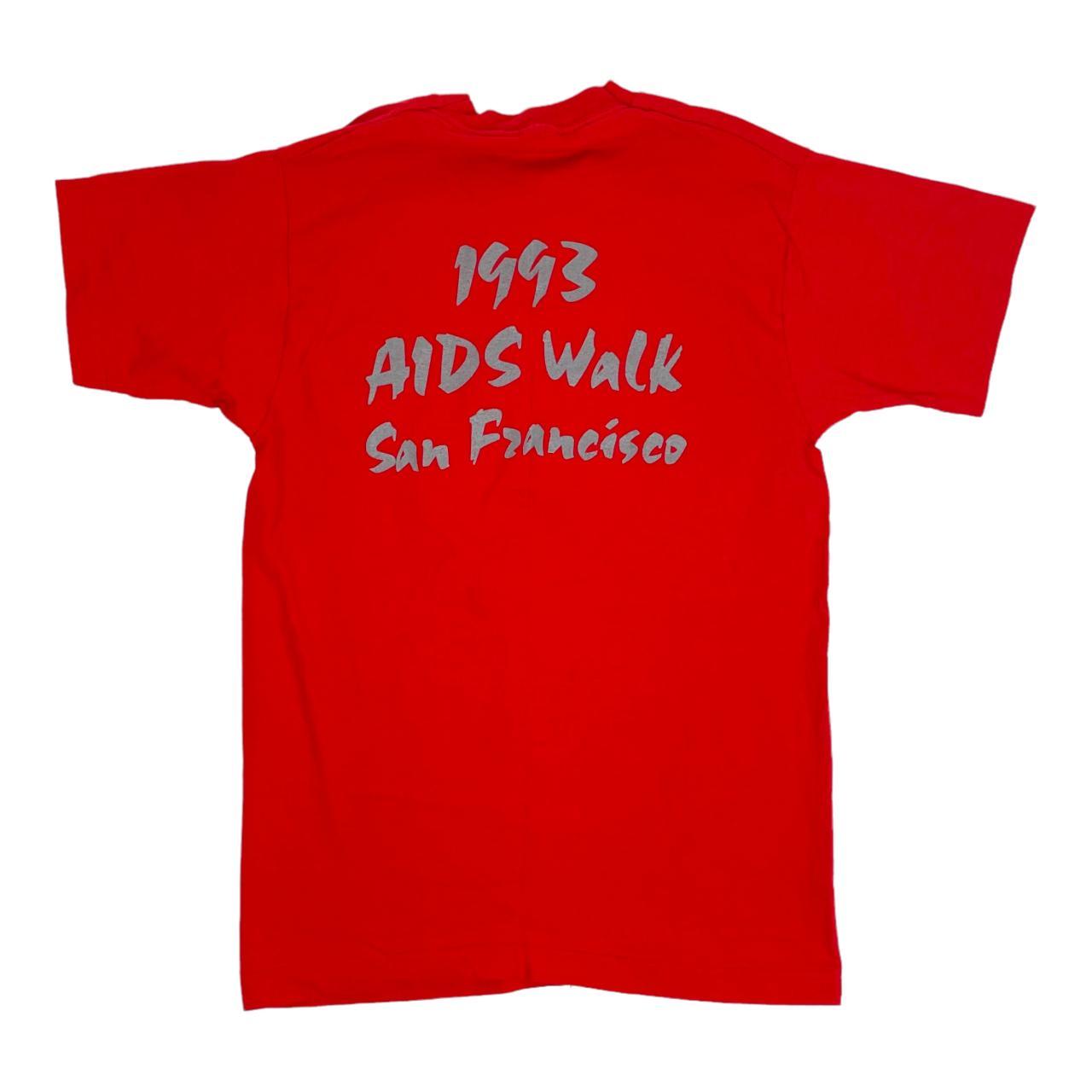 Vintage 90s 1993 AIDS Walk San Francisco Red Single... - Depop