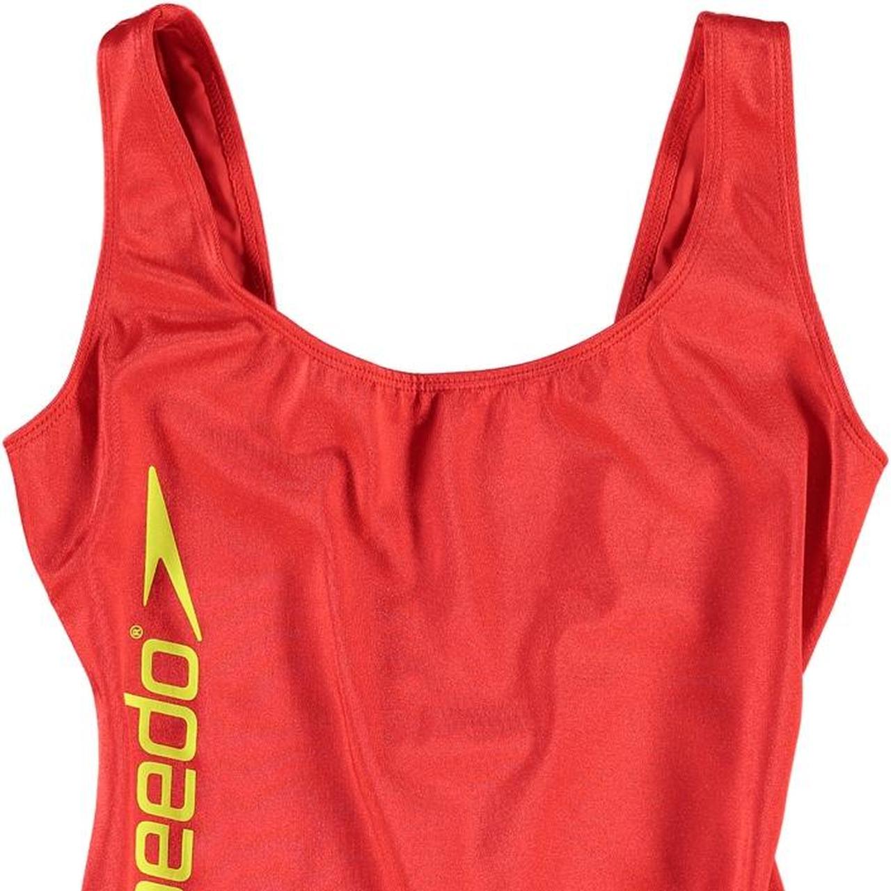 Speedo Women's Red and Yellow Swimsuit-one-piece | Depop