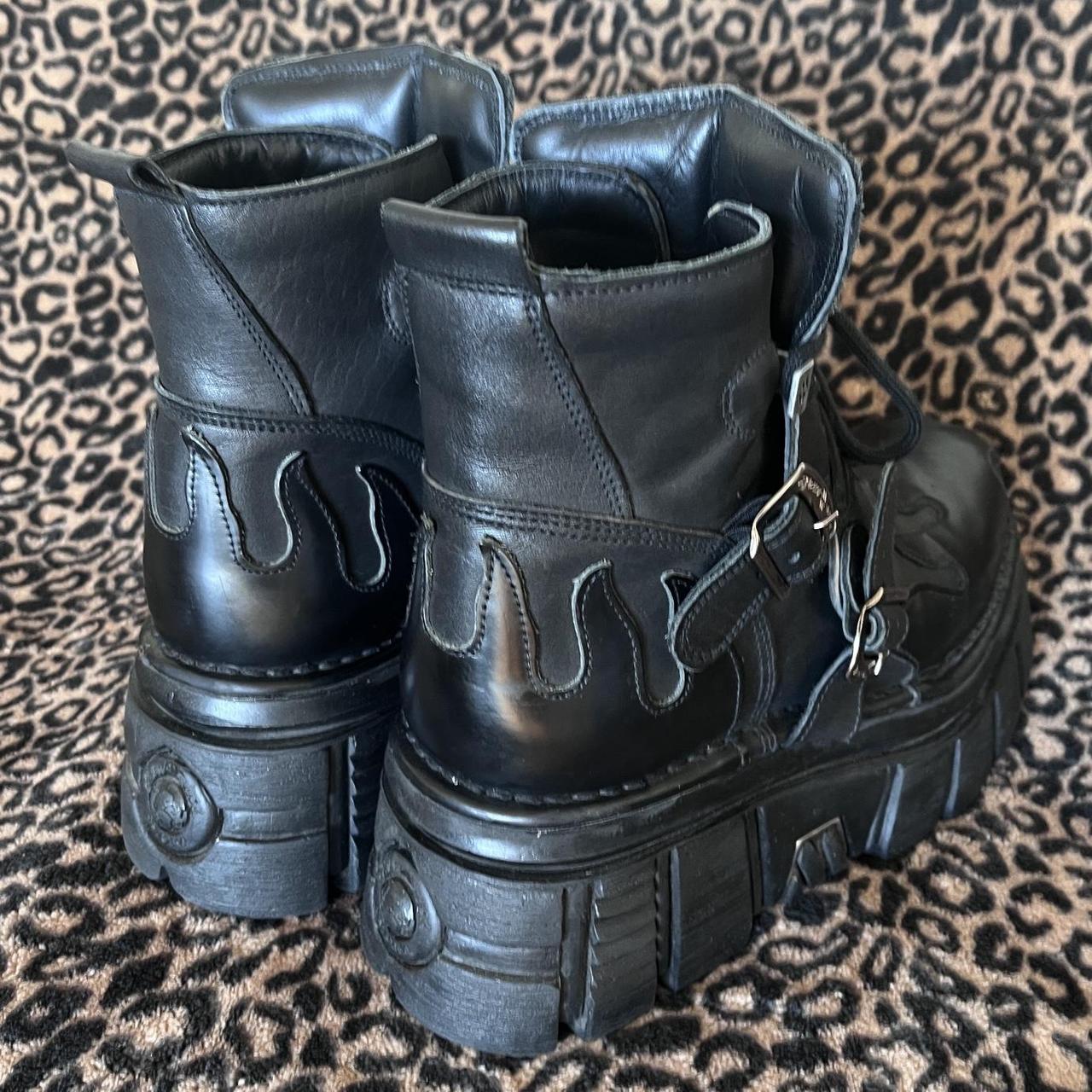 New Rock platform and metal adorned boots These... - Depop