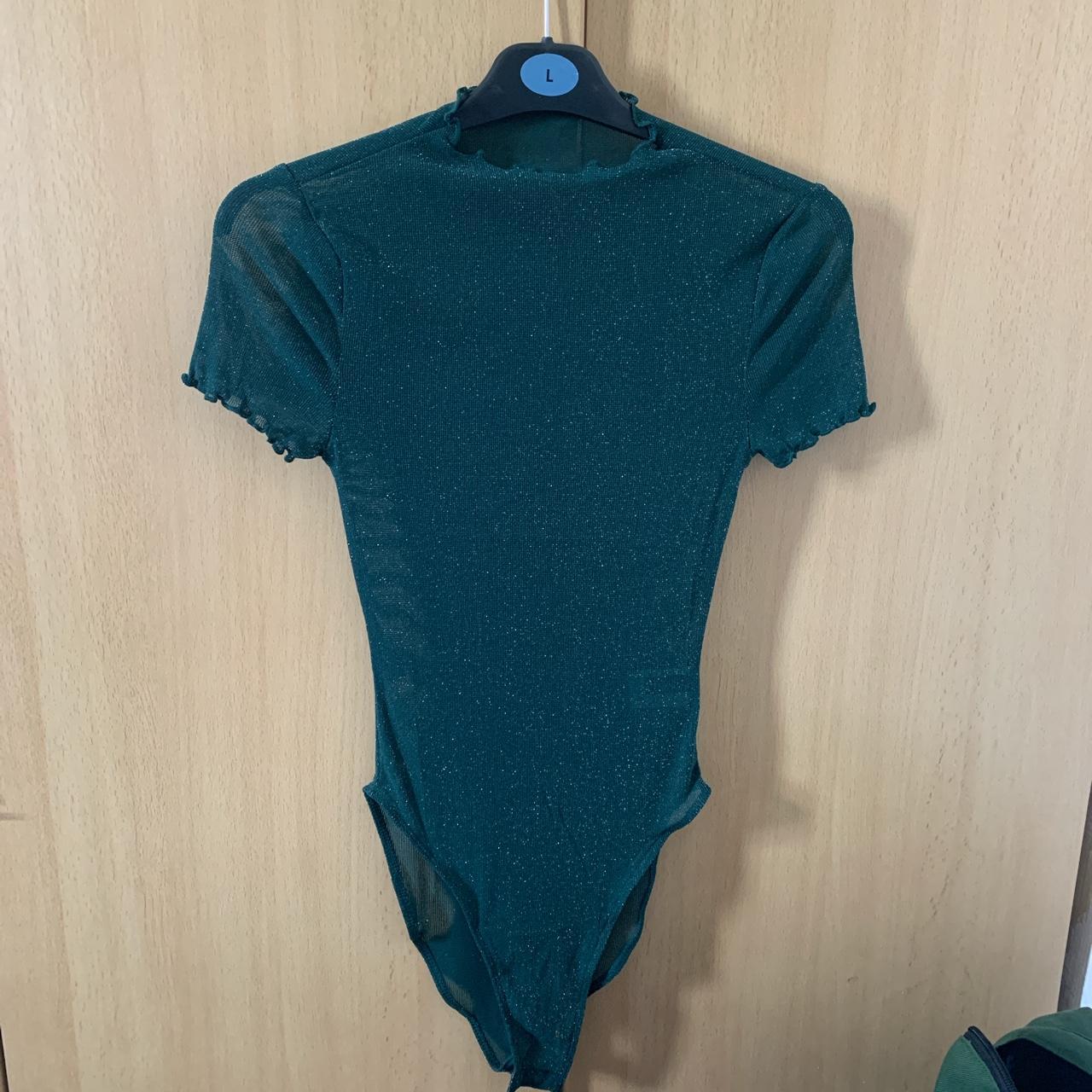 Sheer/mesh green sparkly bodysuit Never worn no... - Depop