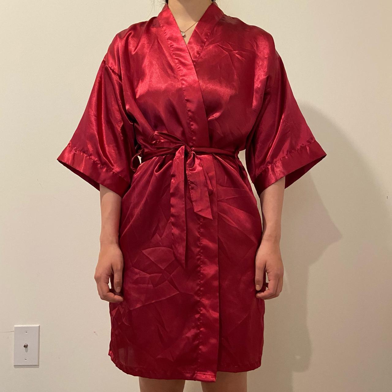Red Satin Robe. Feels cool and silky against... - Depop