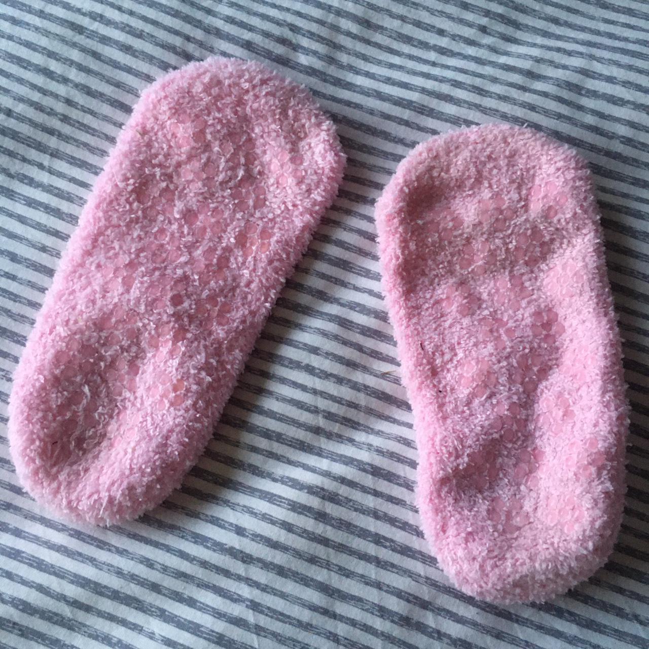 Pink slipper socks I’m size 4 Soft and pink Grips... - Depop