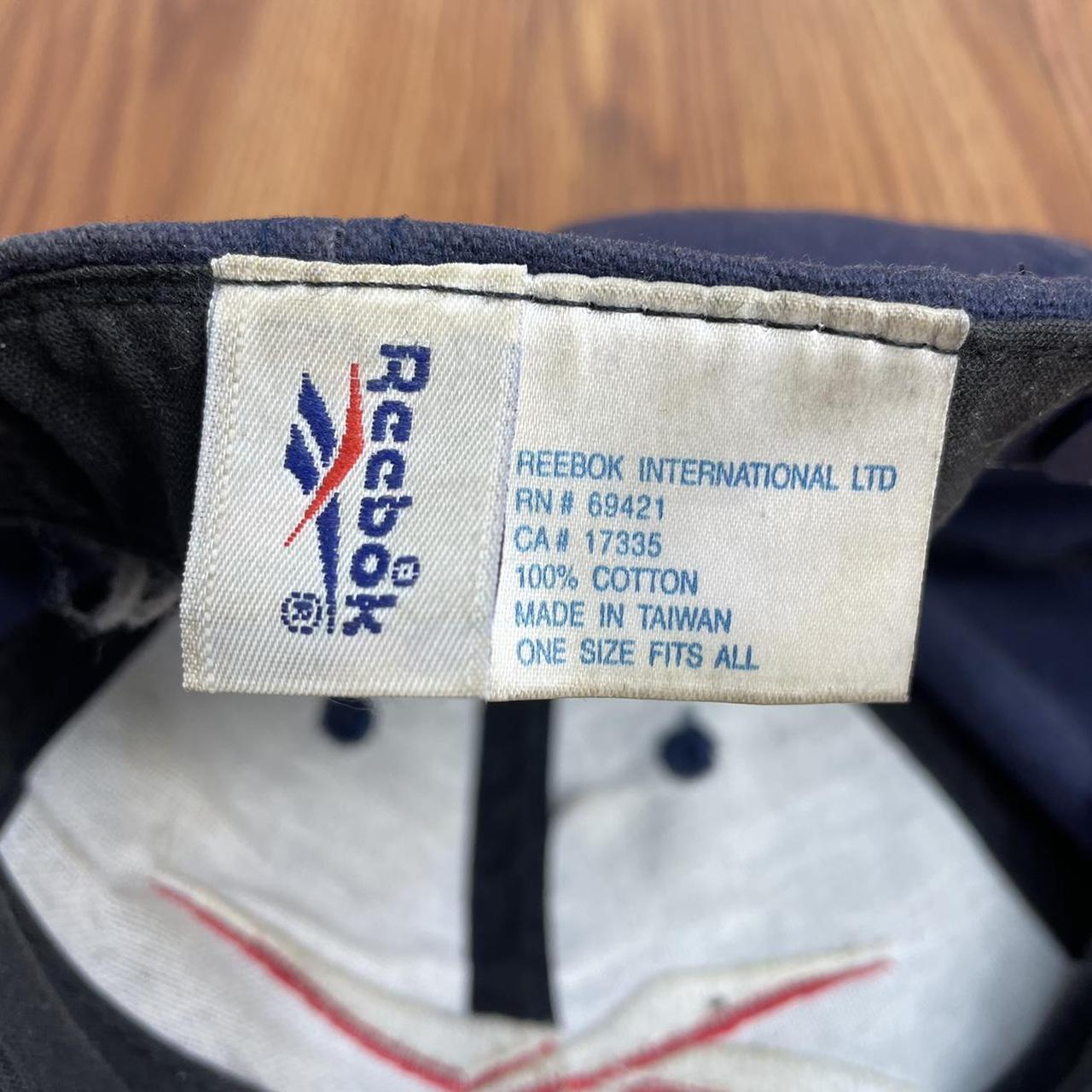 Vtg Reebok Navy Blue Embroidered Logo Snapback Hat Cap - Depop