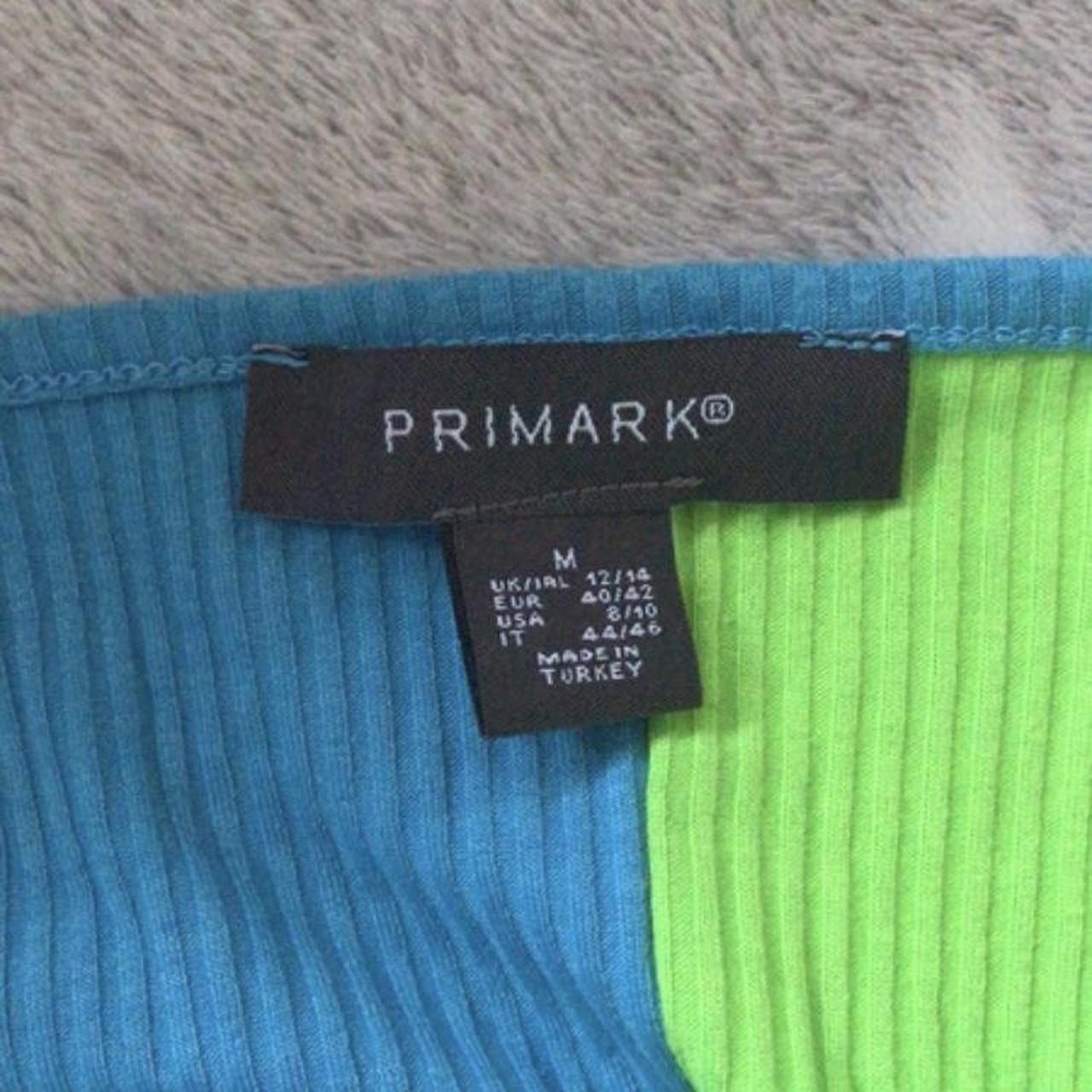 Primark blue and green halter neck crop top Funky... - Depop