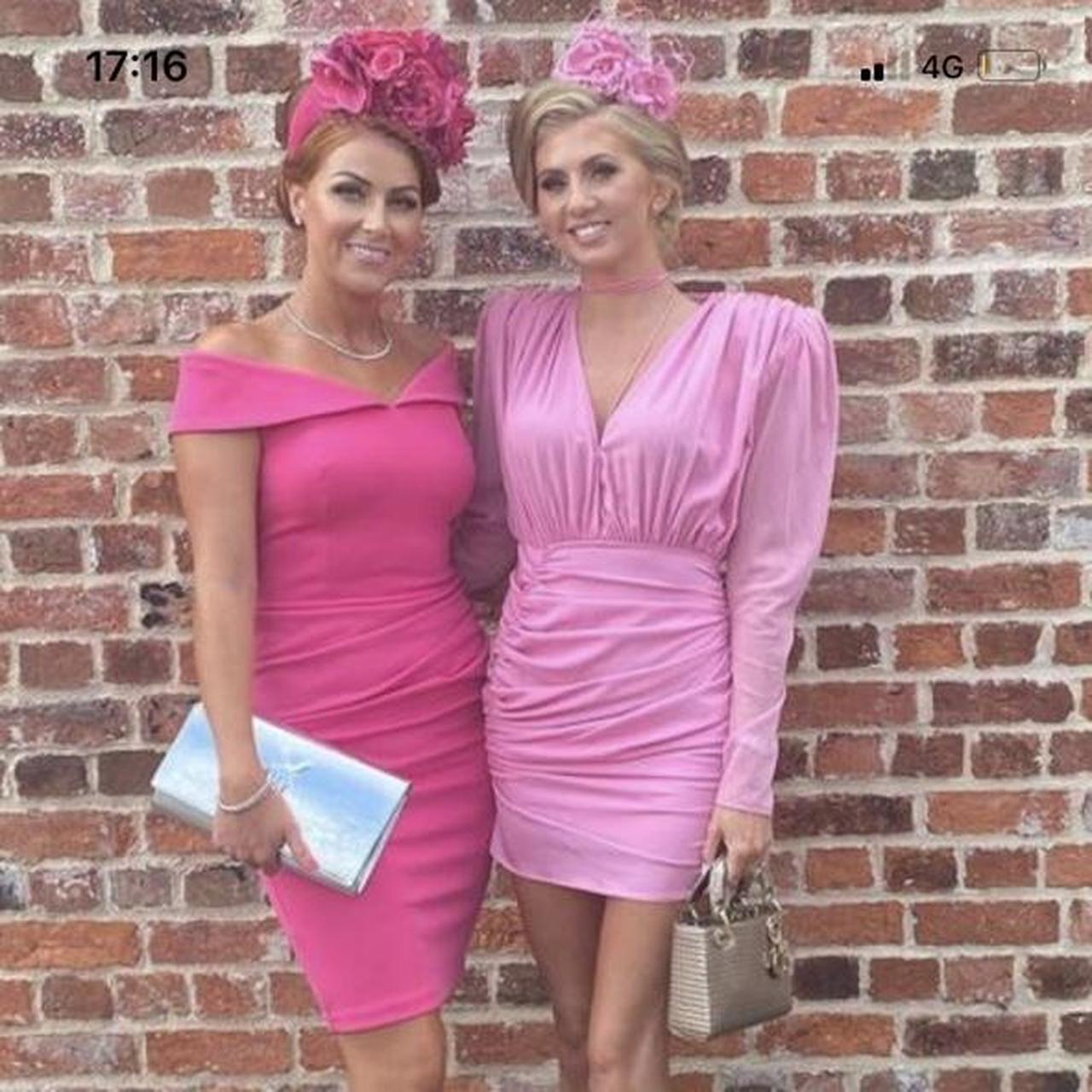 Fusia pink dress with matching halo headband perfect... - Depop
